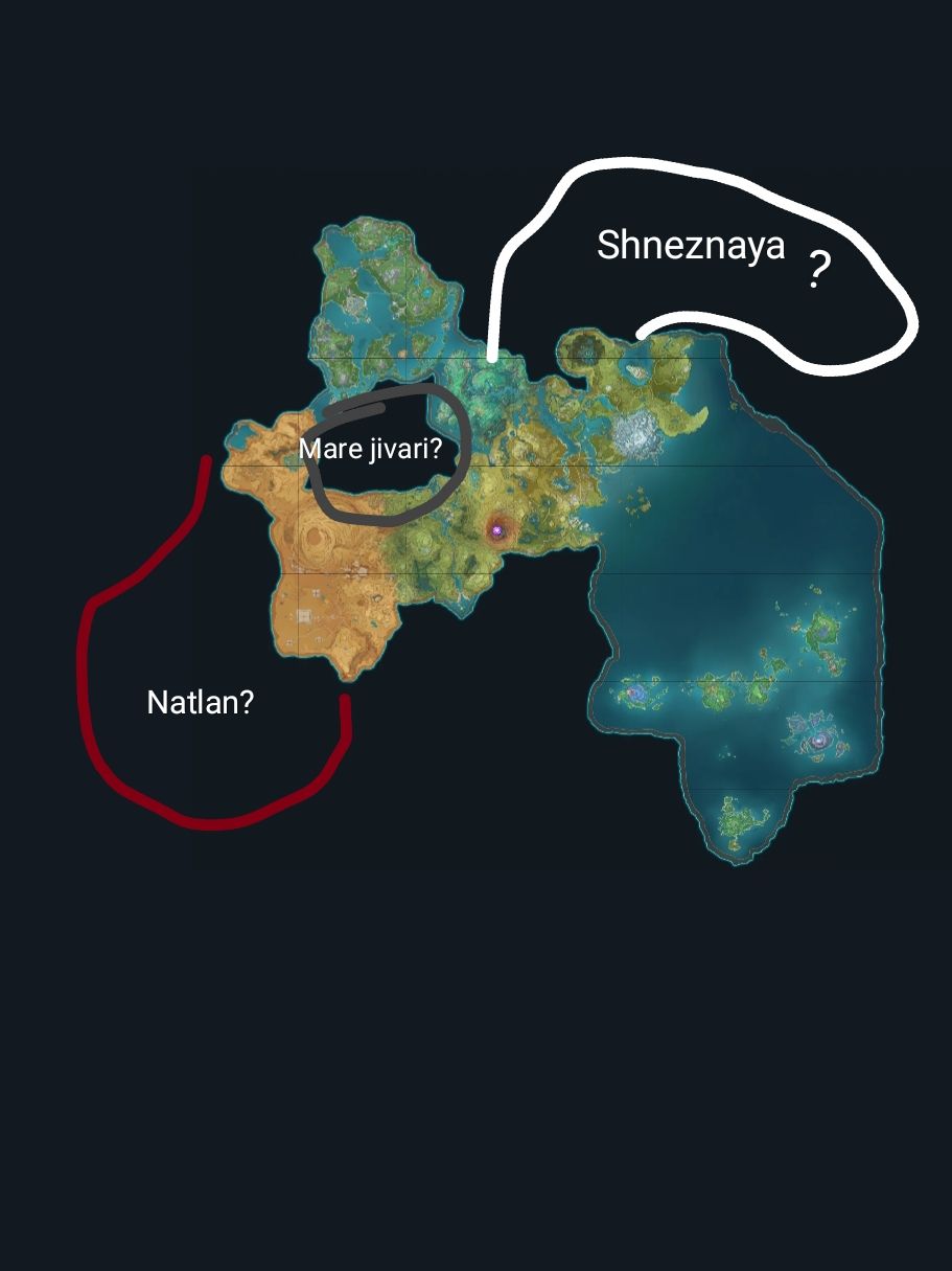 My guess on full teyvat map Genshin Impact | HoYoLAB