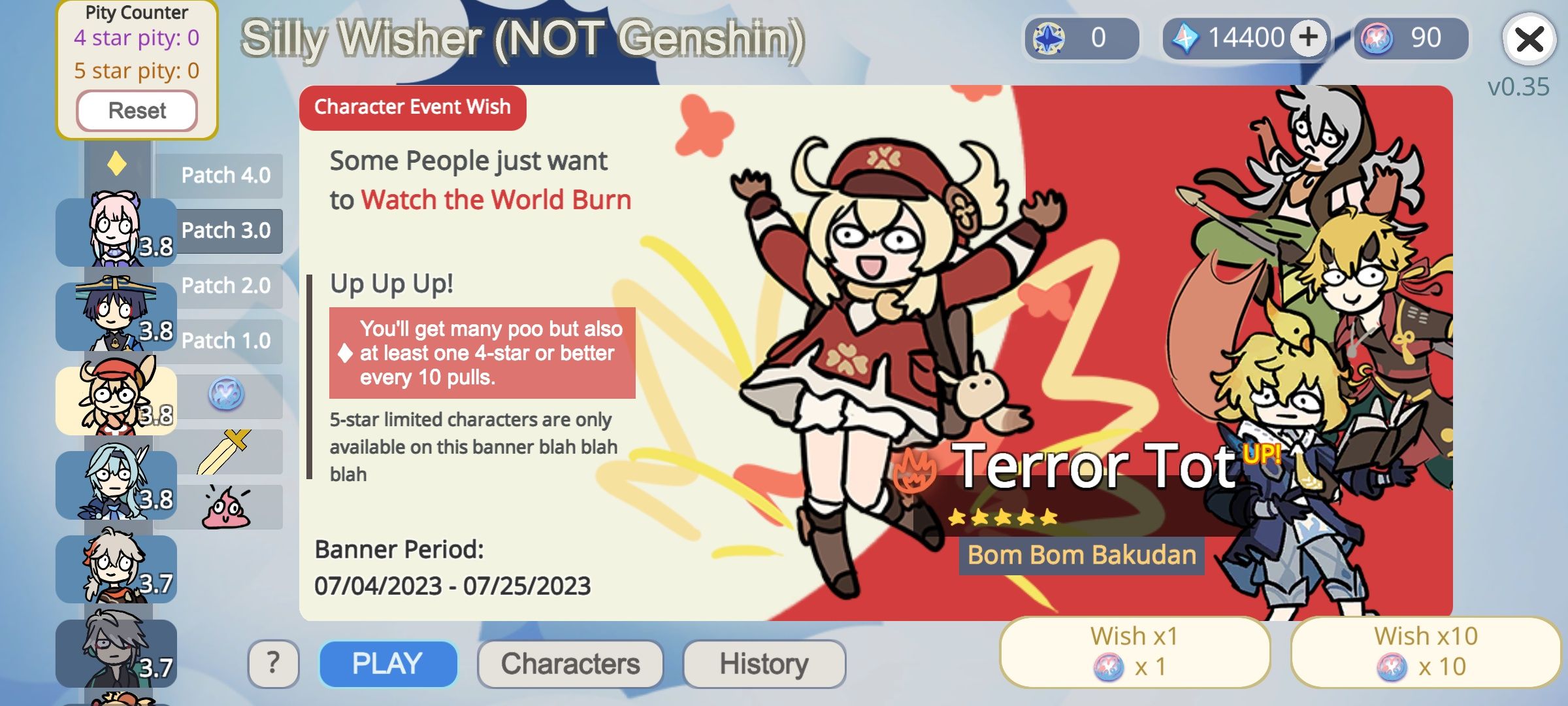 trying to get terror tot in silly wisher make sure to get the game ...