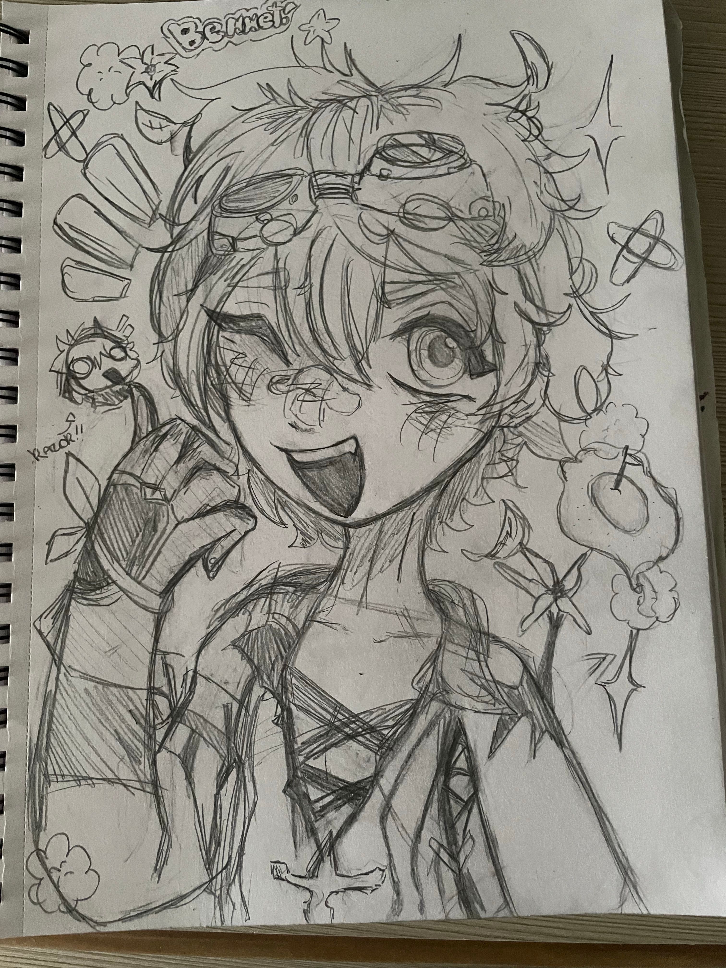 Drawing Bennett! :D (WIP) Genshin Impact | HoYoLAB