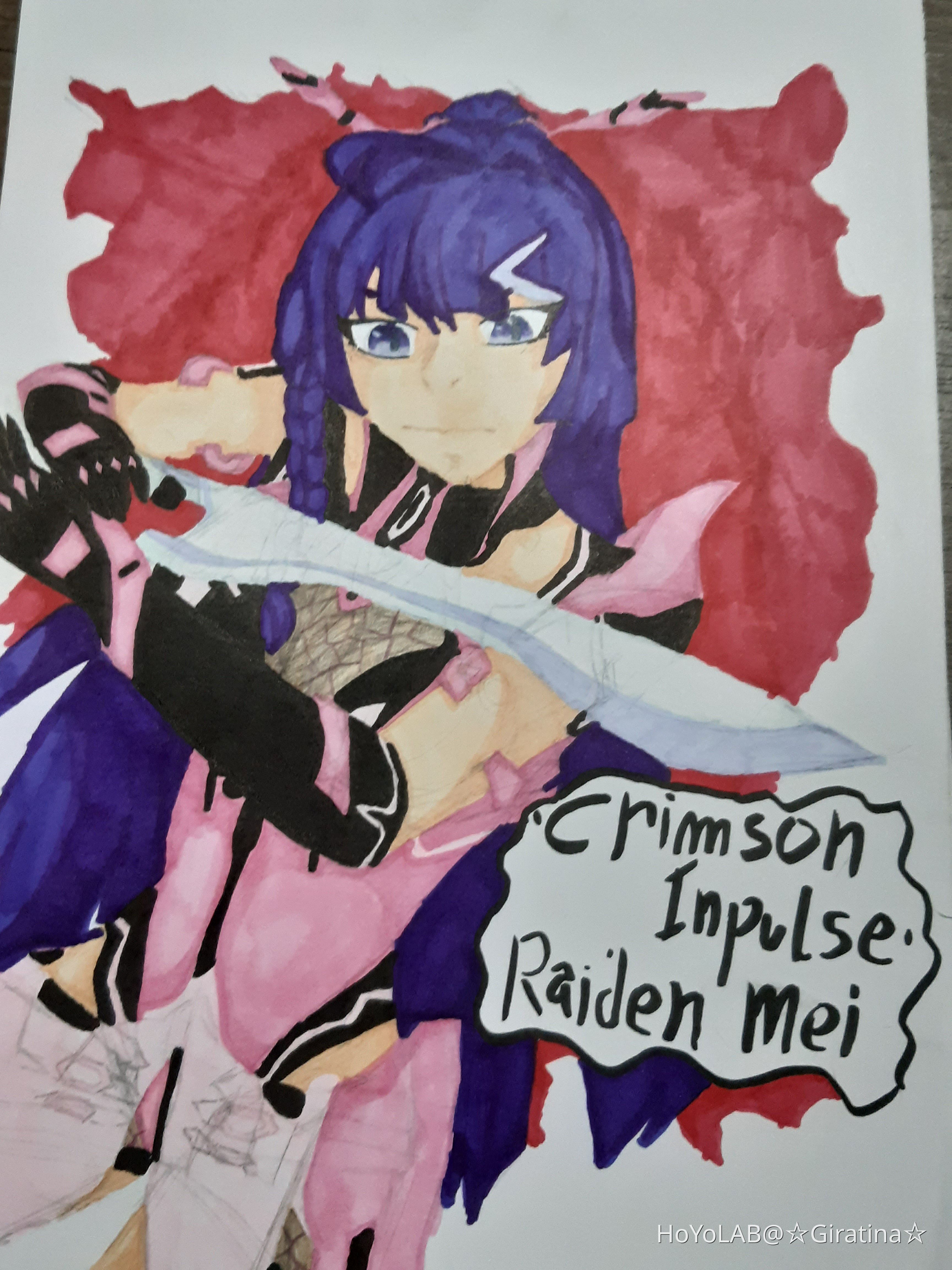 Raiden Mei, Crimson Inpulse drawing! Honkai Impact 3rd | HoYoLAB