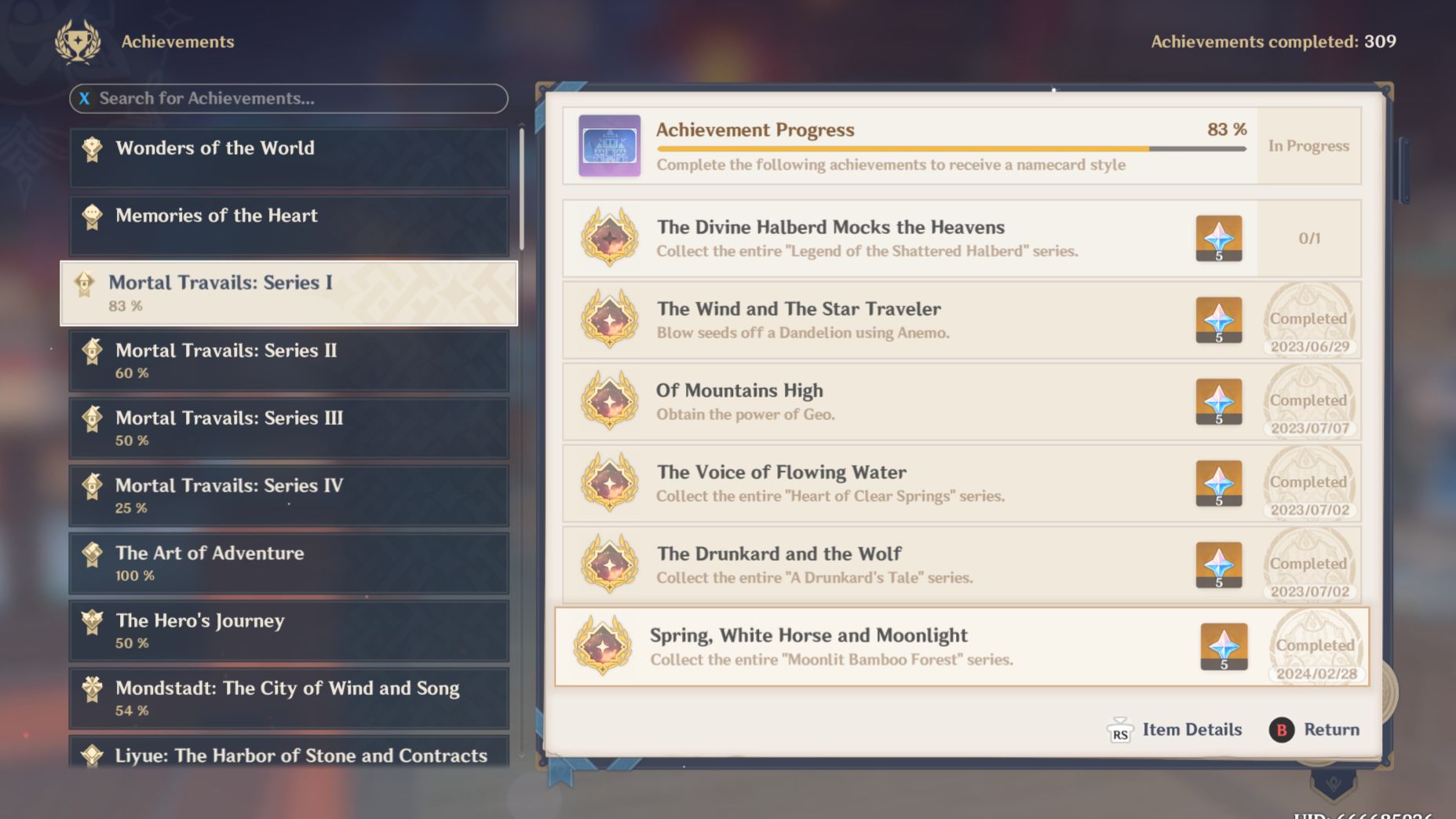 Arguably, one of the easiest achivements so far. Spring, White Horse ...