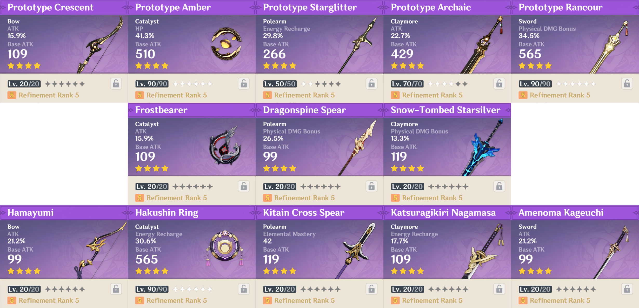 The State of Craftable Weapons (Send Billets) Genshin Impact | HoYoLAB