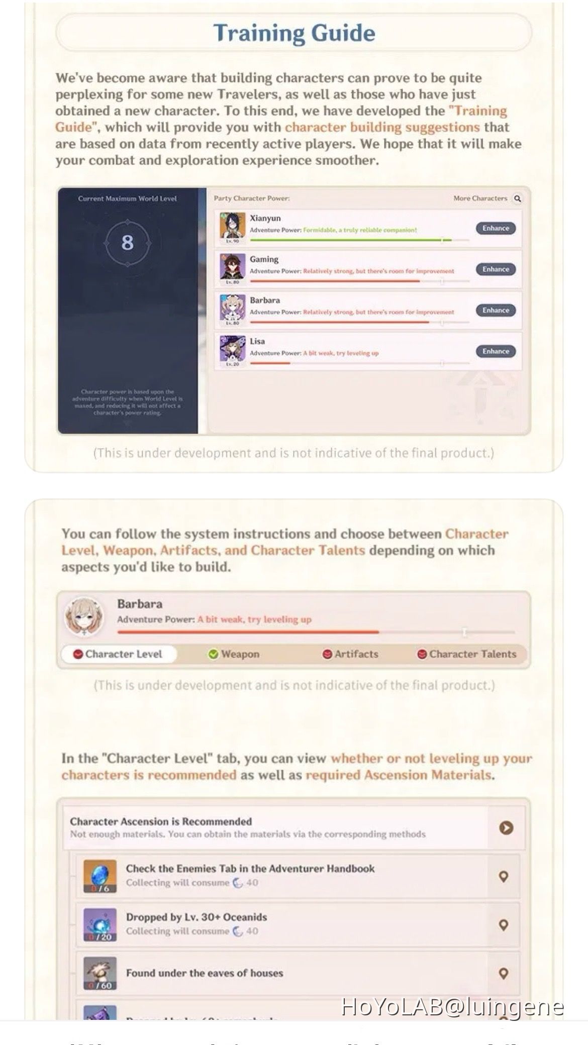 TRAINING GUIDE : I CAN’T BELIEVE IT! Genshin read surveys!!! I was ...