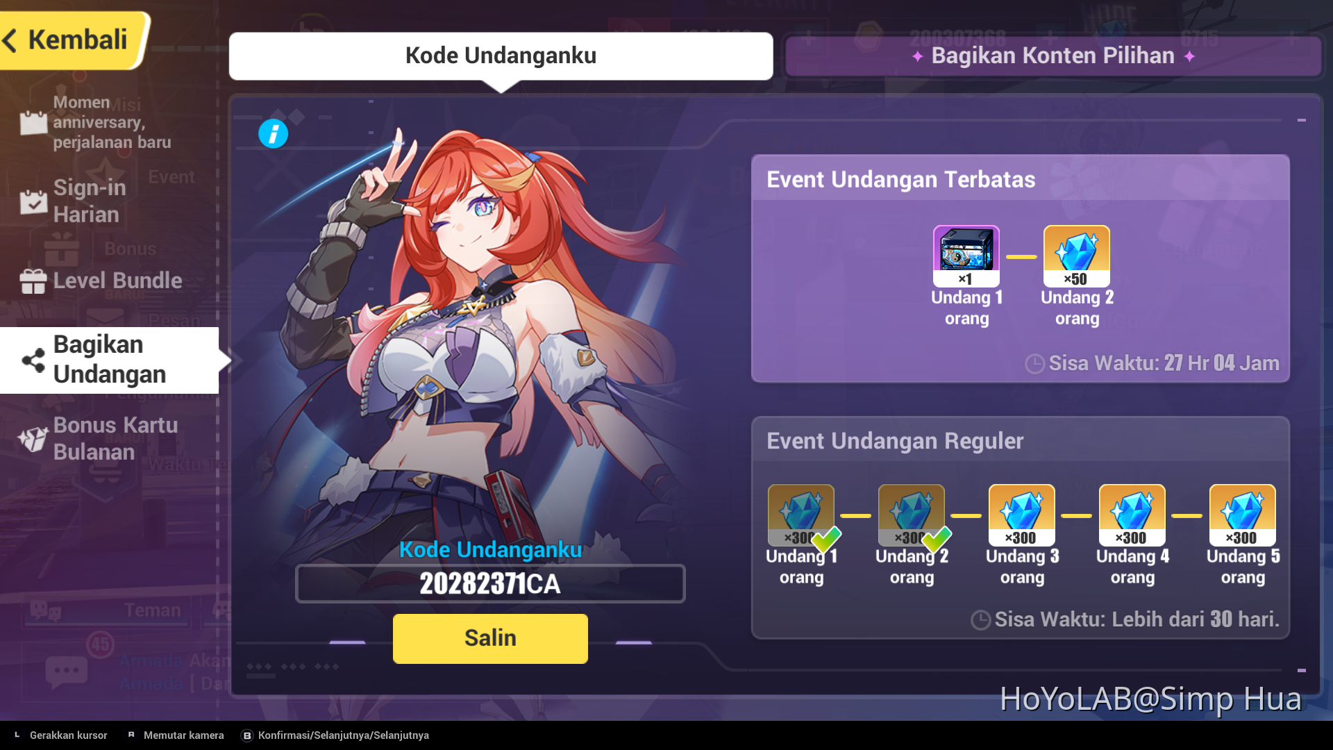 Invite Code/Returner Code Honkai Impact 3rd | HoYoLAB