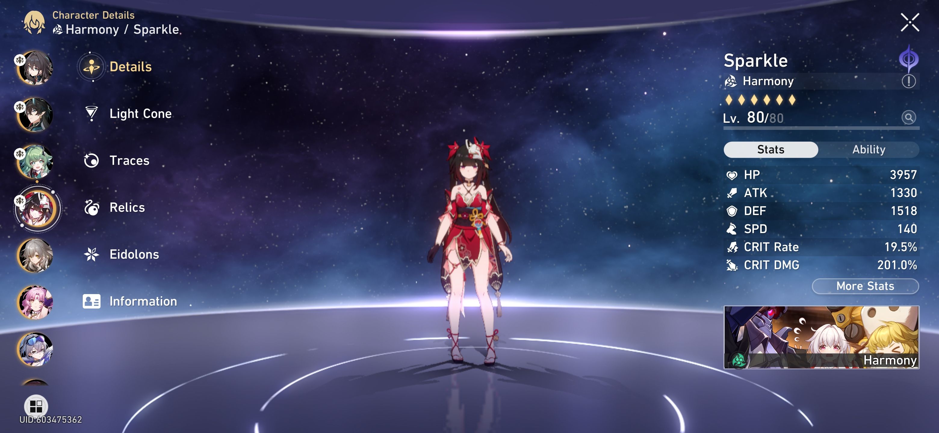 sparkle build and maxed Honkai: Star Rail | HoYoLAB