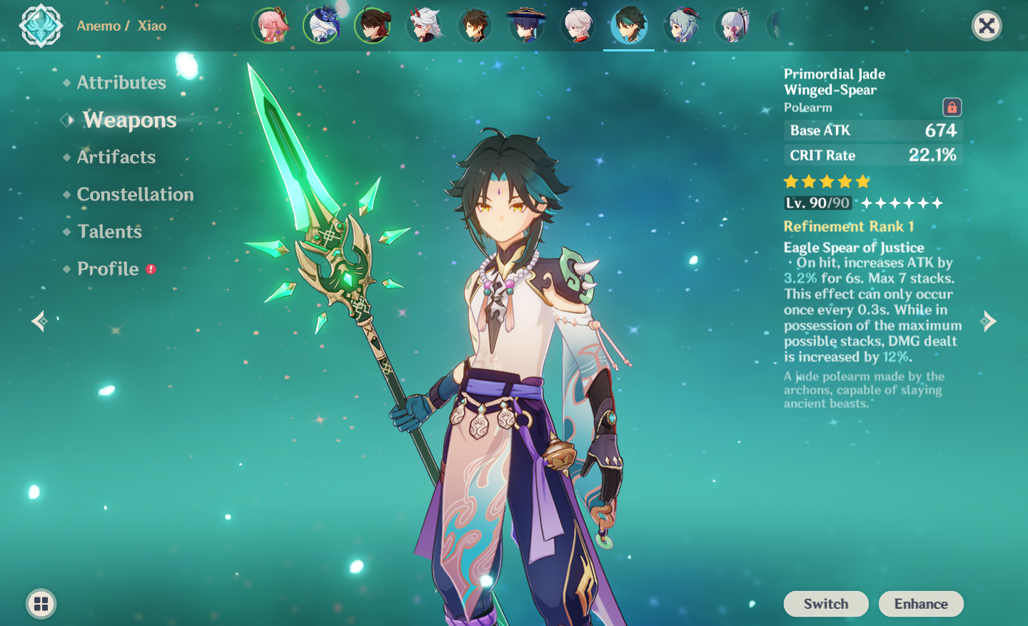 Xiao + Primordial Jade Winged-Spear from standard banner Genshin Impact ...