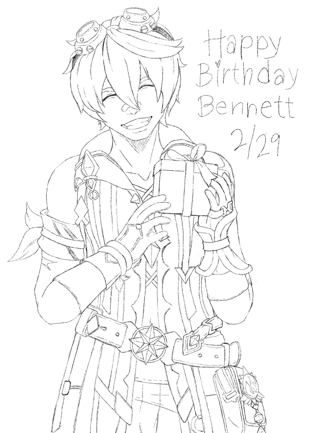 [Fanart] Bennett Birthday Sketch ♡ Genshin Impact | HoYoLAB