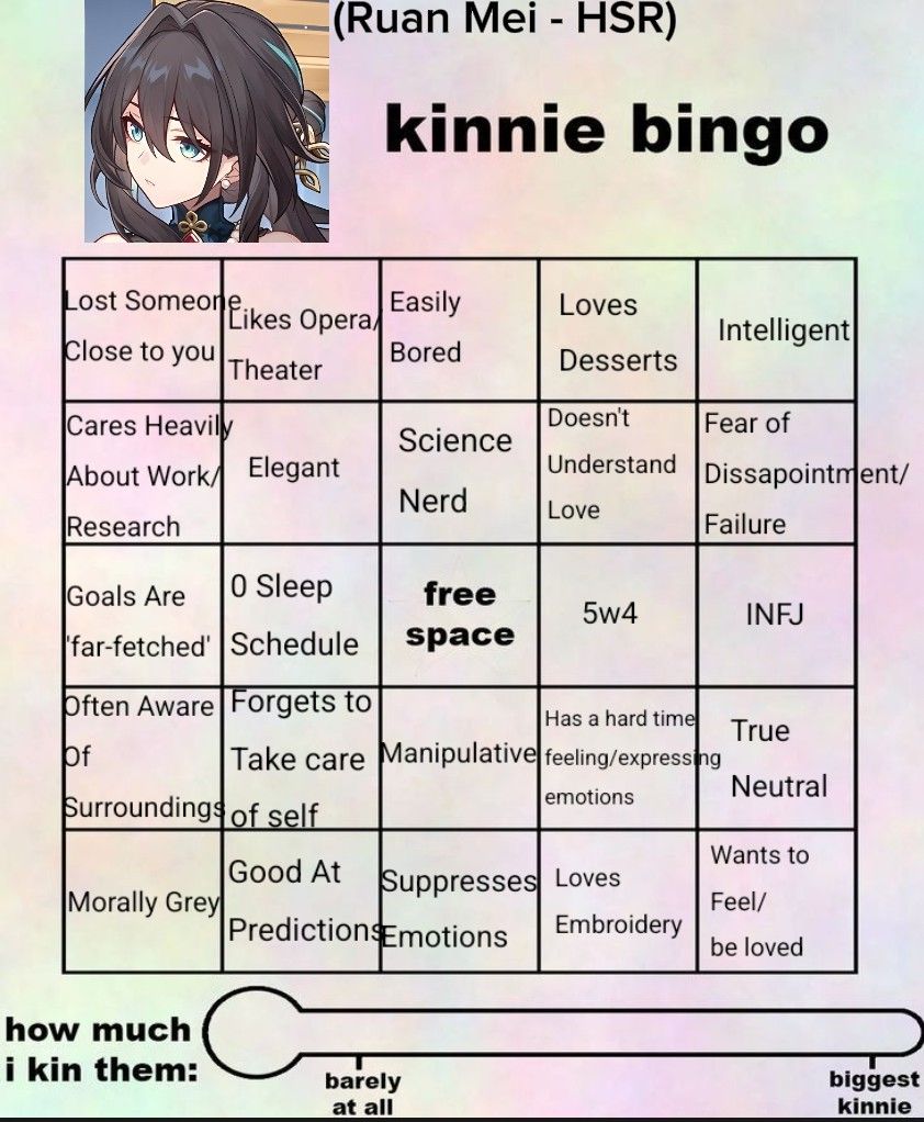 Ruan Mei Kin Bingo (by me!) (!Free to use!) Honkai: Star Rail | HoYoLAB