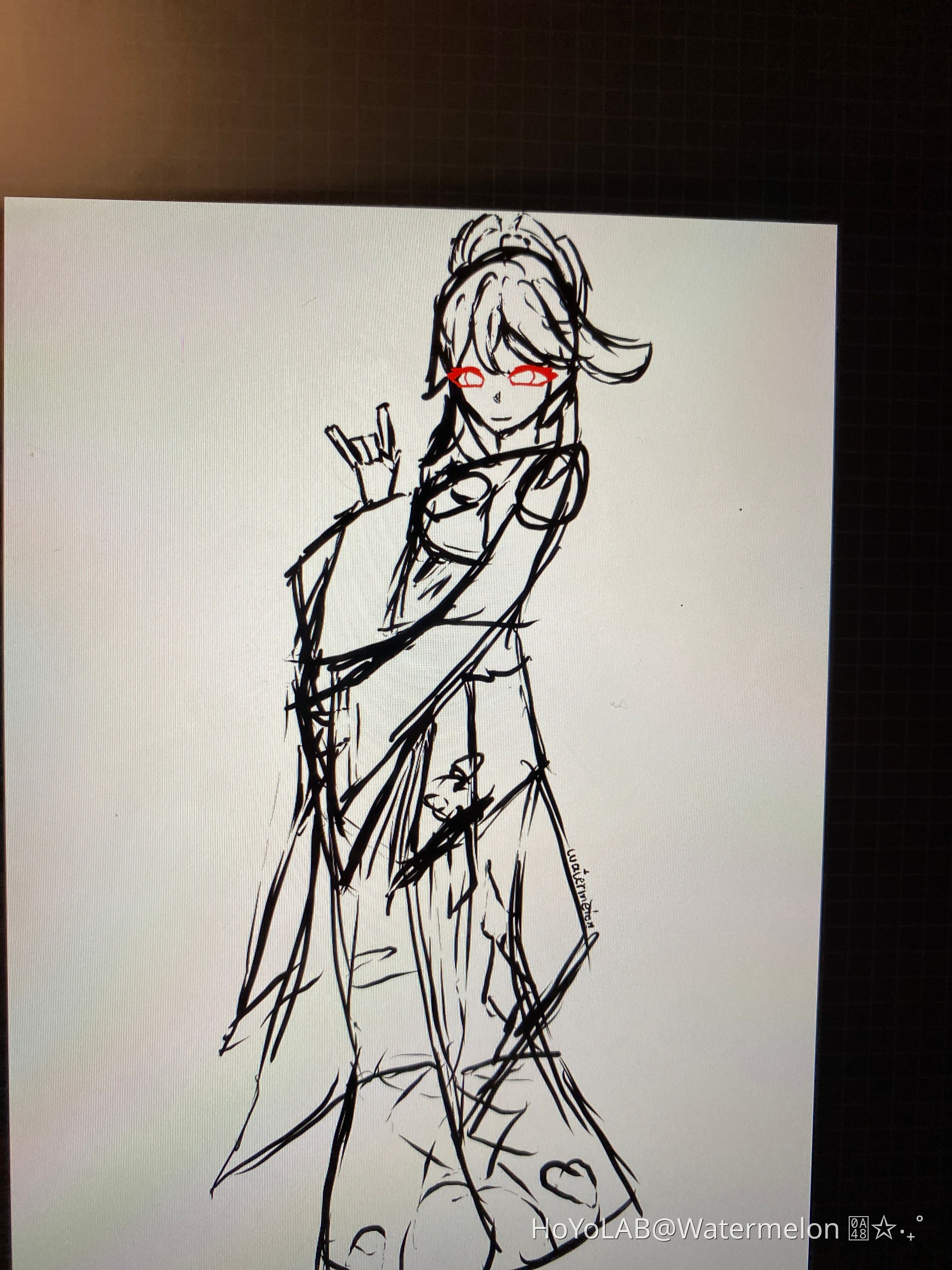 Sketch for yae miko drawing contest:) Genshin Impact | HoYoLAB