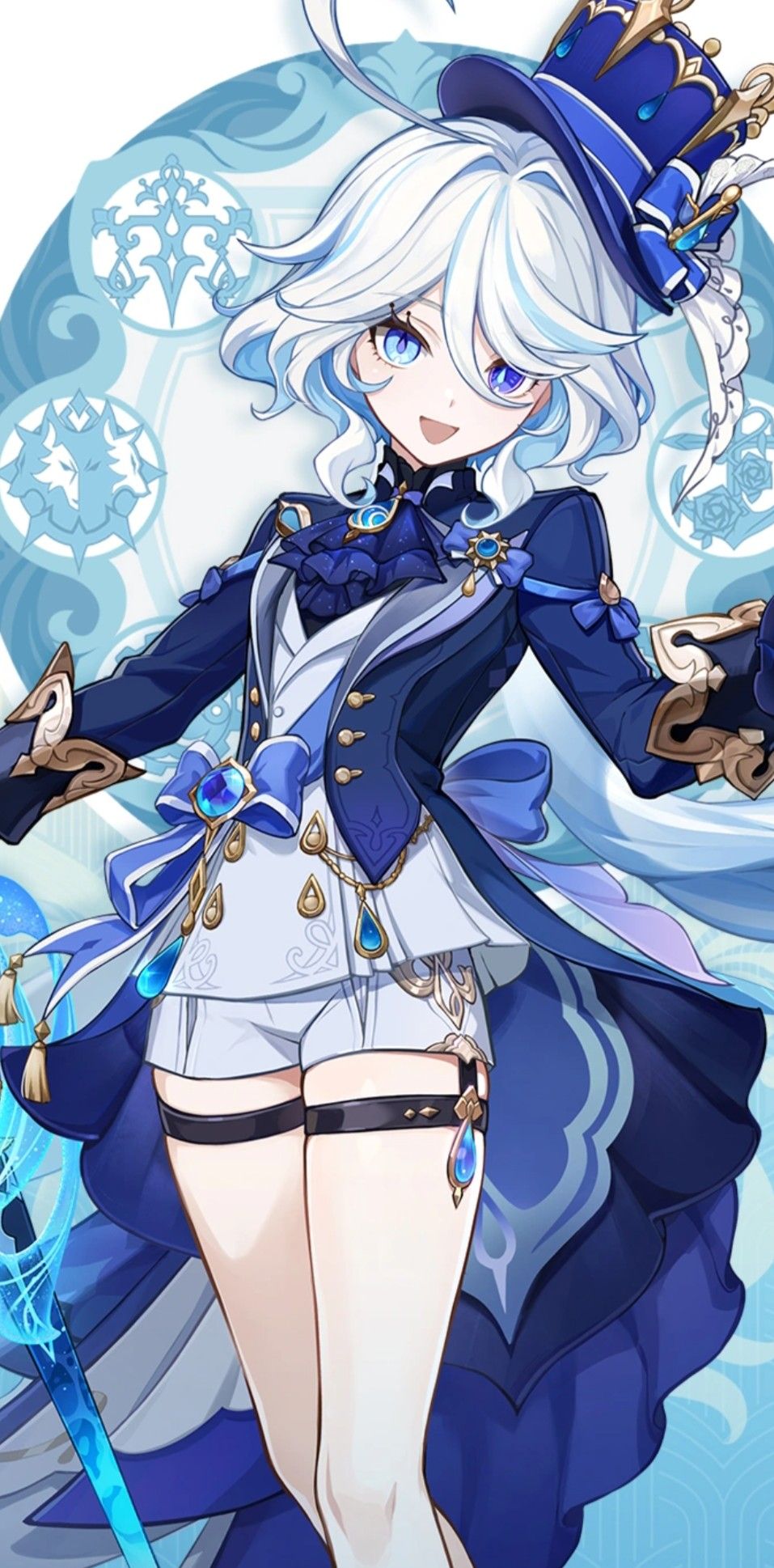 could someone draw furina in that outfit but instead blue color to ...