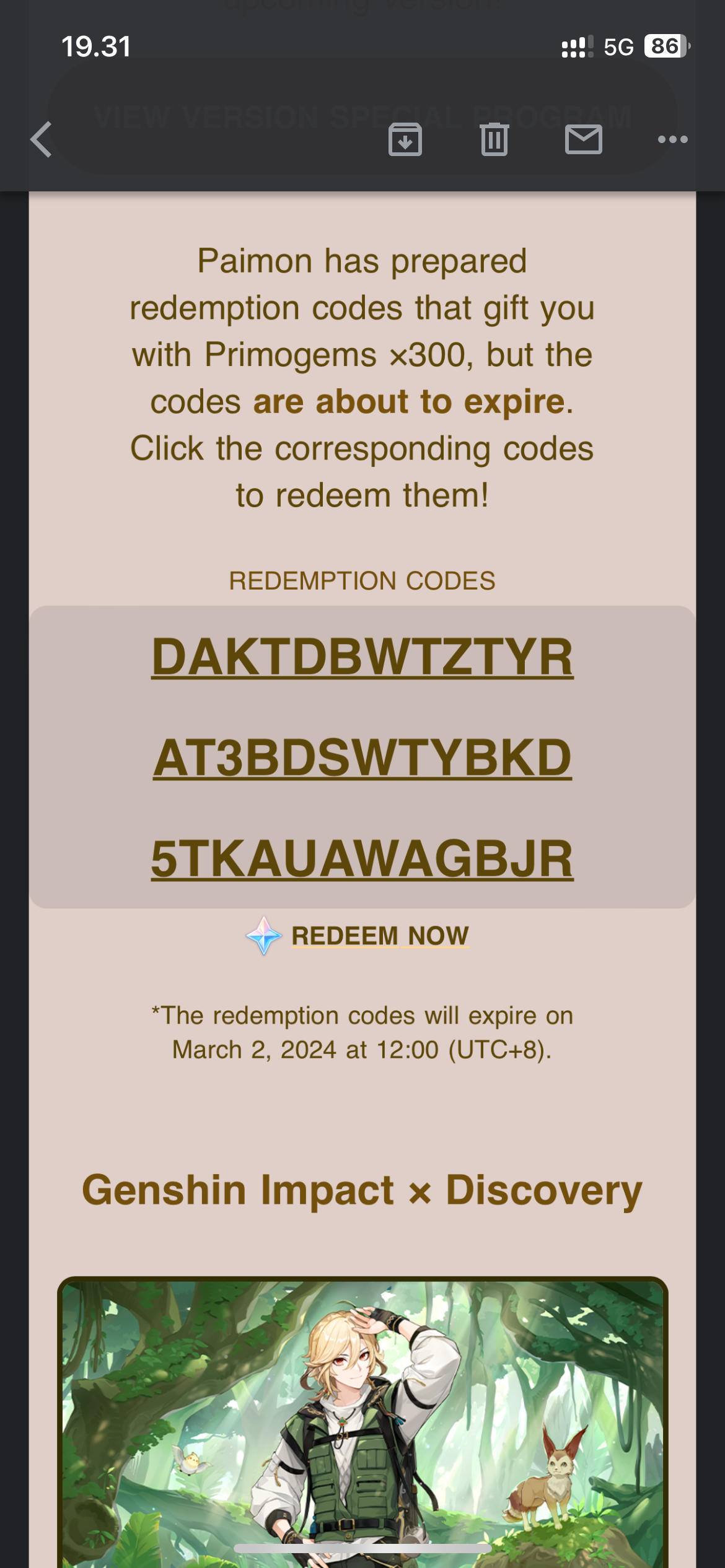 Redeem code, 300 primo Genshin Impact | HoYoLAB