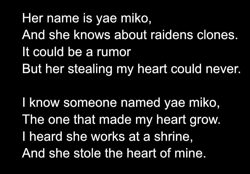 Here’s the yae Miko poem :) Genshin Impact | HoYoLAB