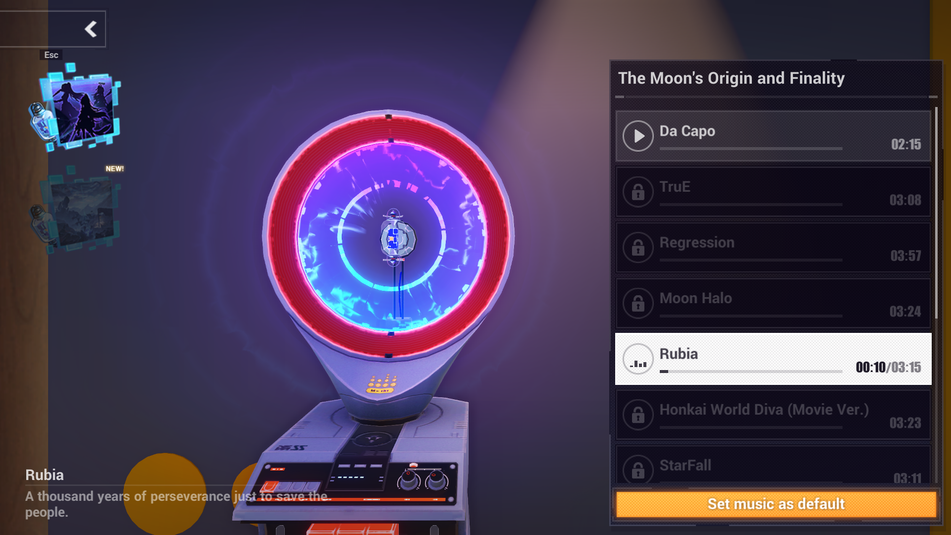 you can listen to part 1's OST in hi3 part 2 Honkai Impact 3rd | HoYoLAB