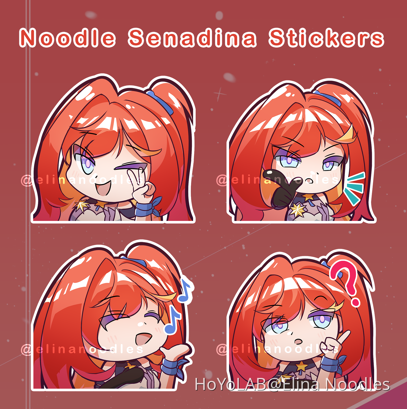 Noodle Senadina Sticker Pack (Download link in the description) Honkai ...
