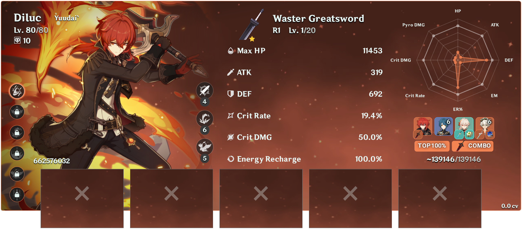 what do yall think of my diluc build :) Genshin Impact | HoYoLAB