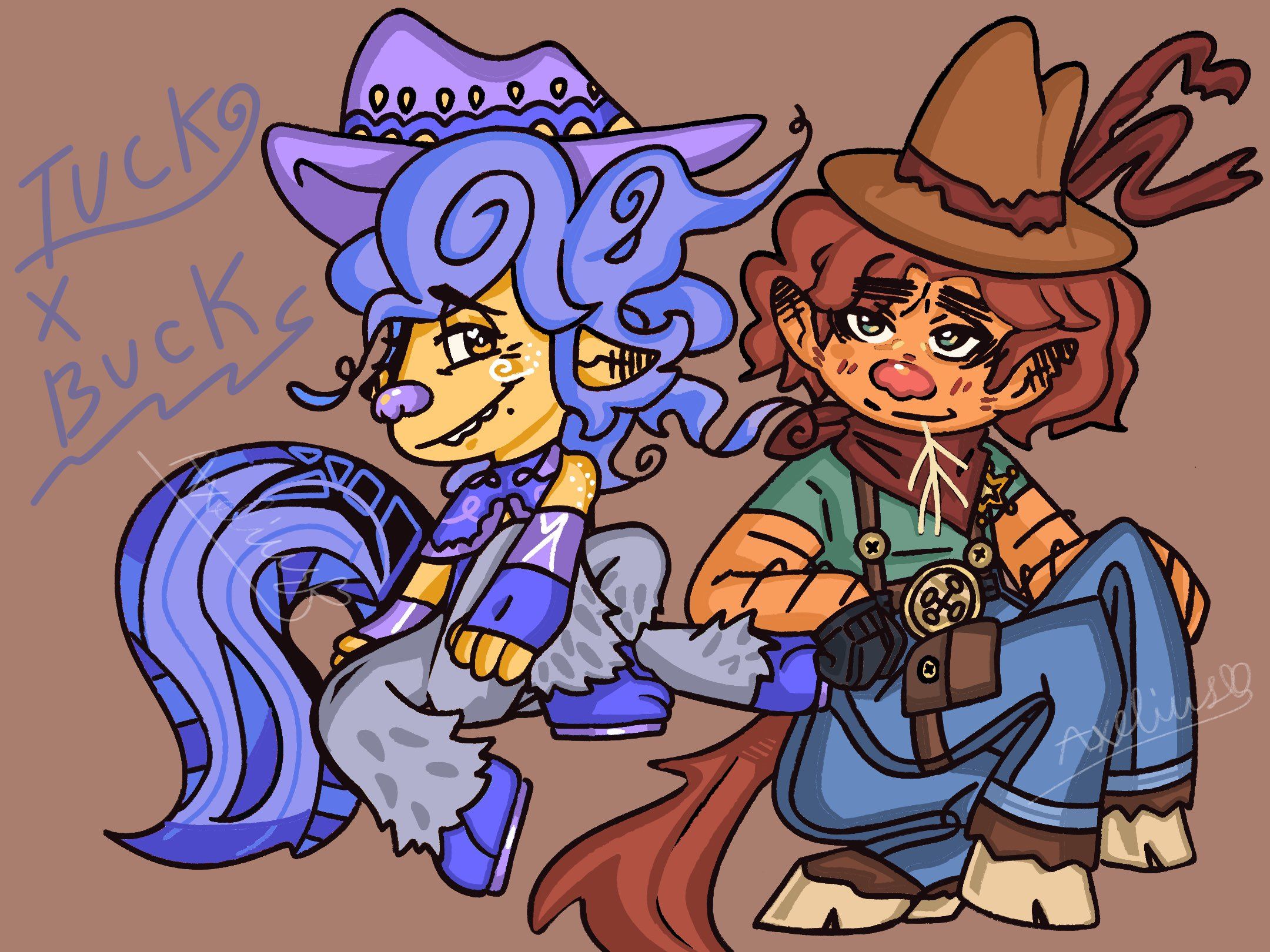 Tucker x Buckaroo because they are so silly!!! (Trolls ocs art) 💙🩵🤍 ...