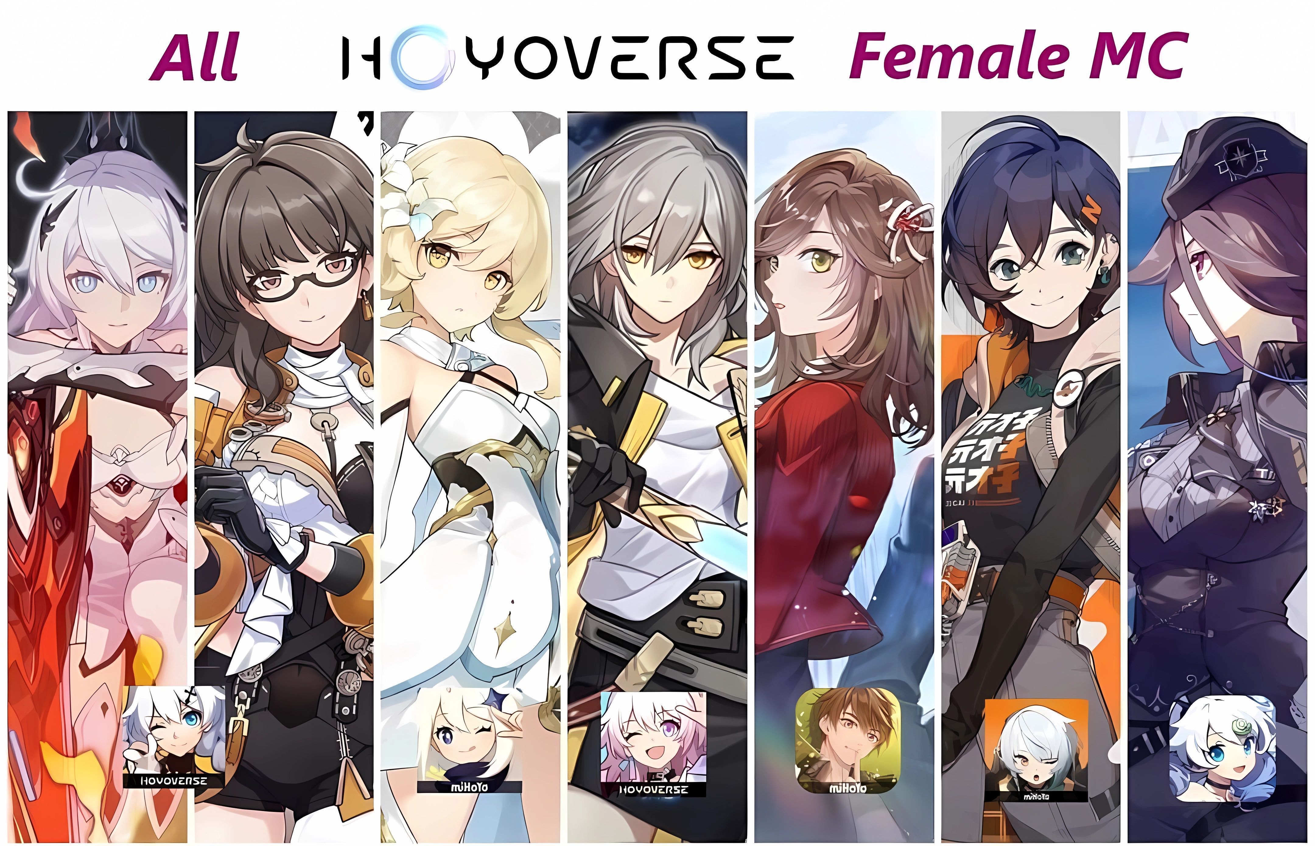 All Hoyovers Female Main Characters | HoYoLAB