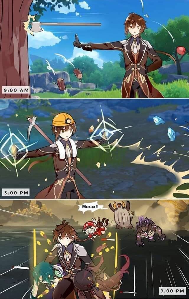 Zhongli el chambeador por excelencia. Genshin Impact | HoYoLAB