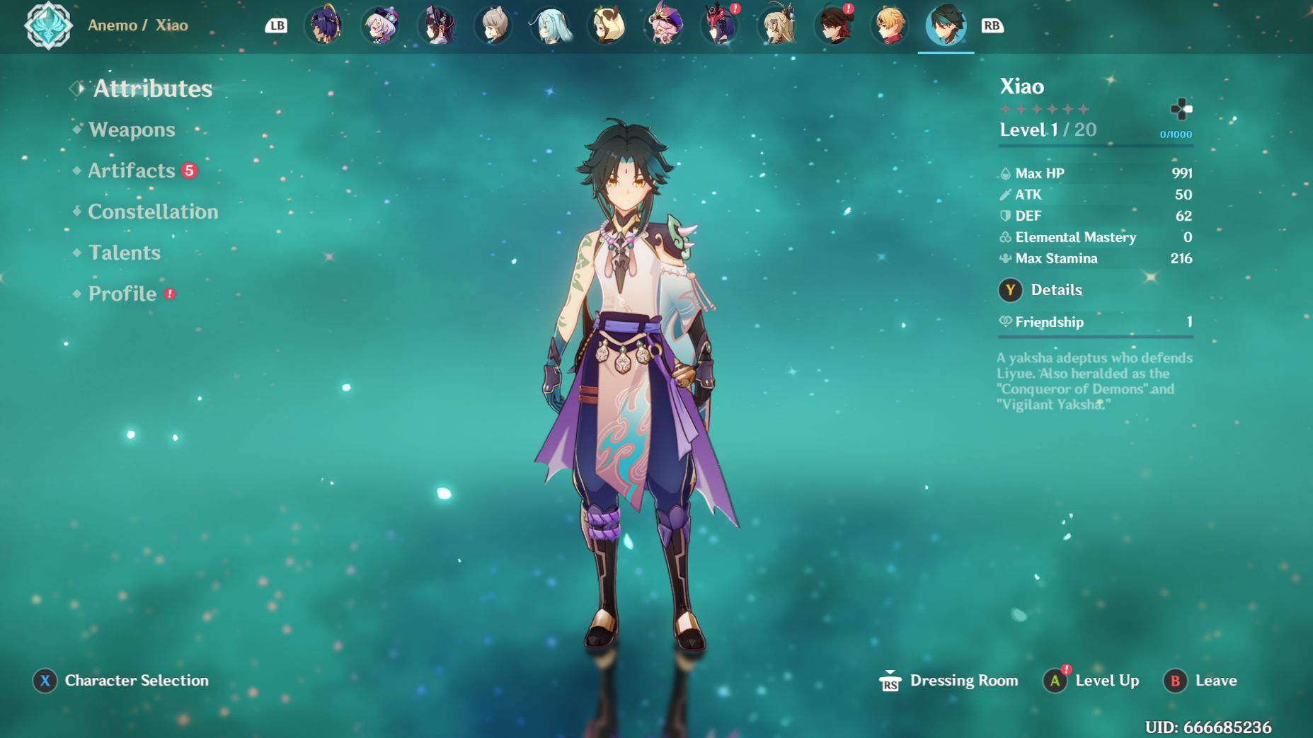 Finally, my first Xiao came home at pity 52 and that would make him my ...