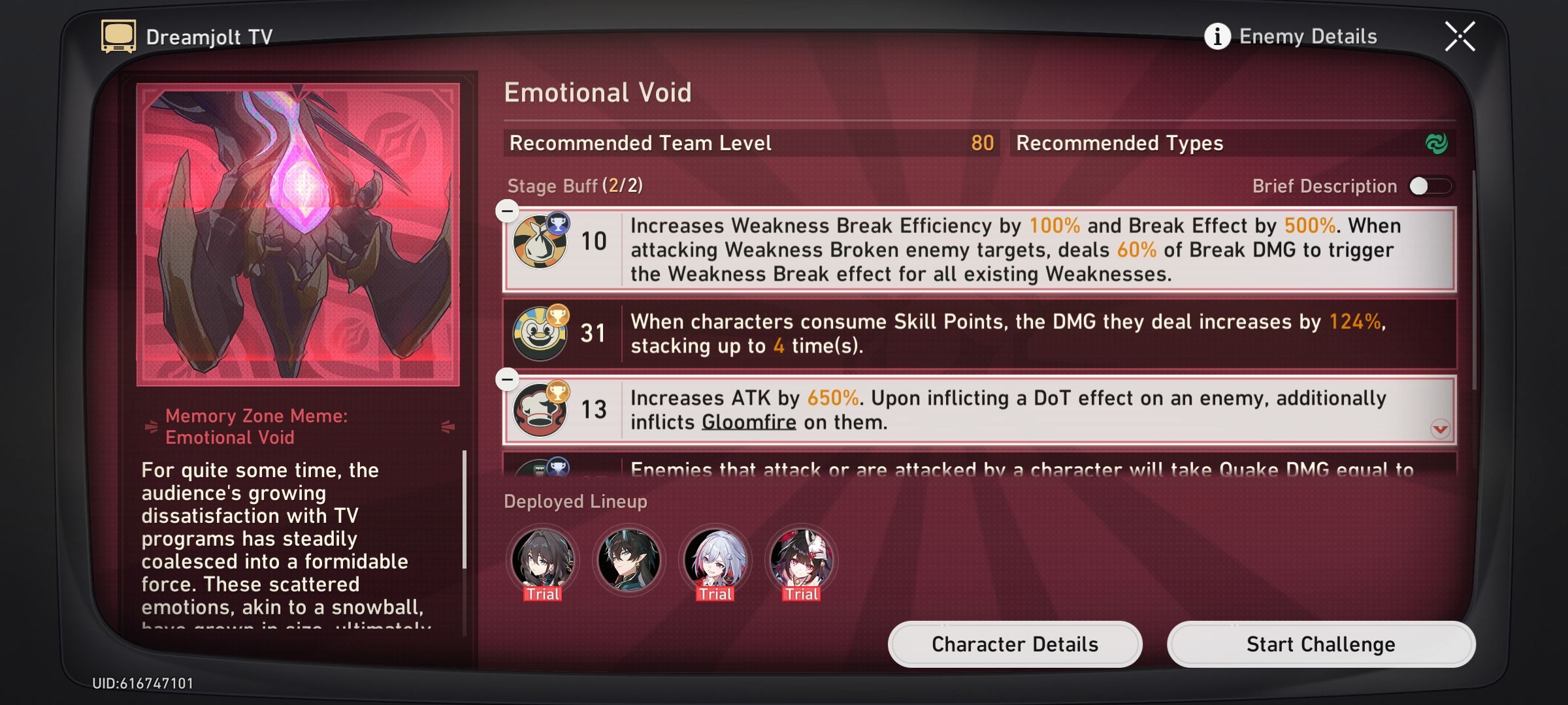 Dreamjolt TV - SS Clear Emotional Void Honkai: Star Rail | HoYoLAB