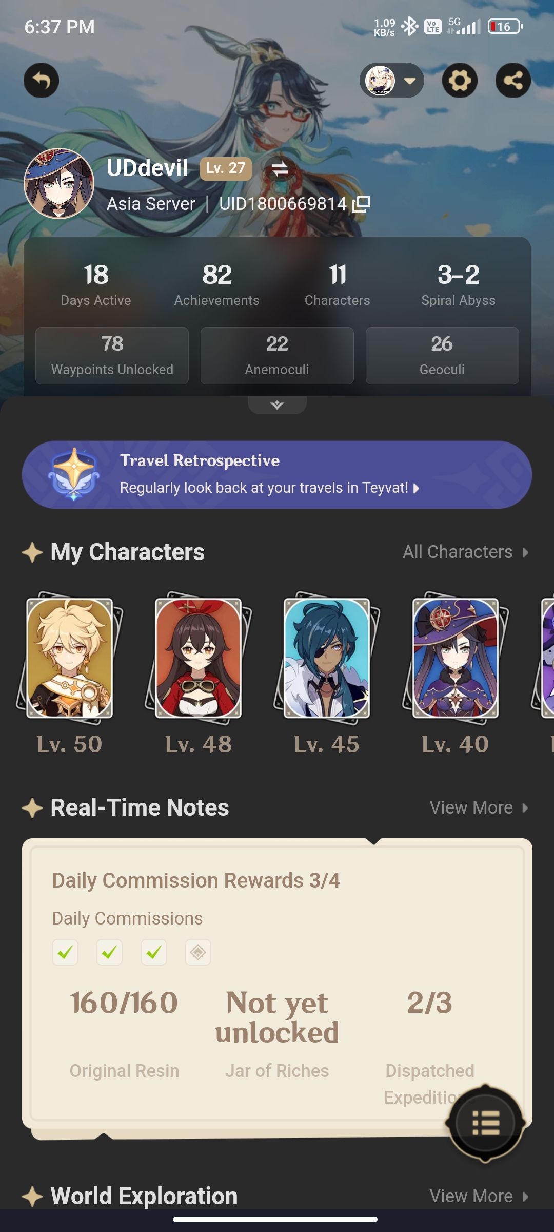 My progress Genshin Impact | HoYoLAB