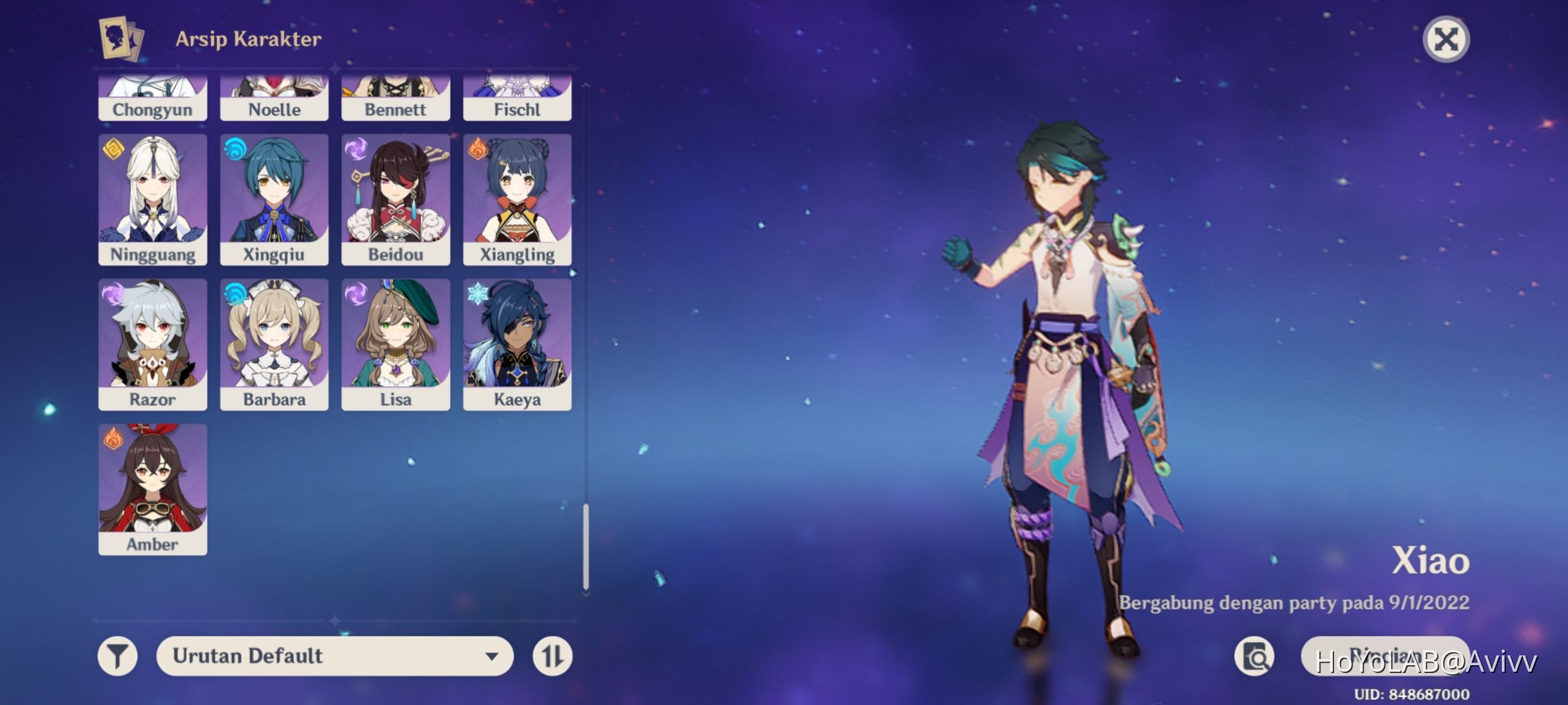 Tema 8: Susunan party apa yang paling sering kamu gunakan dengan Xiao ...