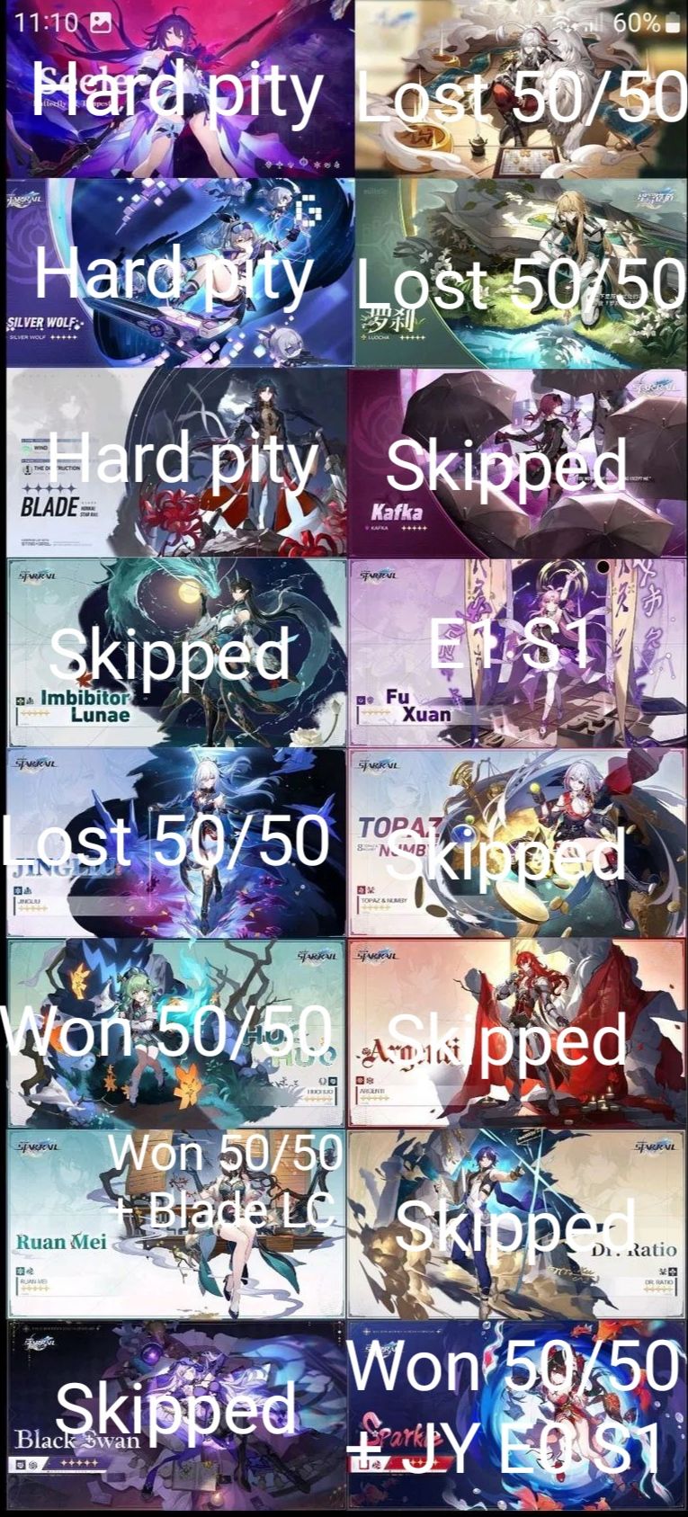 My pulls so far in hsr. Honkai: Star Rail | HoYoLAB
