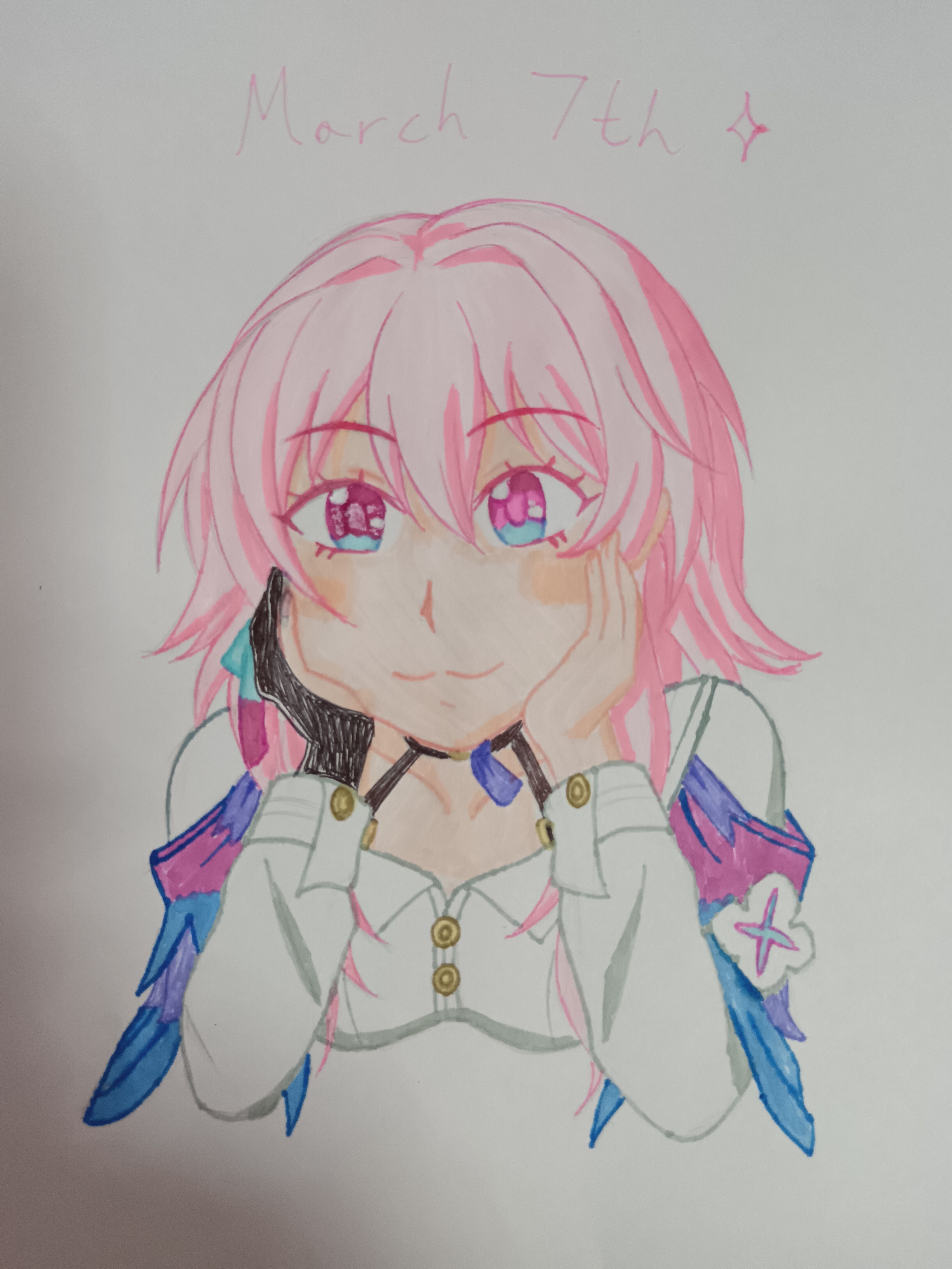 Redraw March 7th's emoji sticker 🩷🩵 Honkai: Star Rail | HoYoLAB