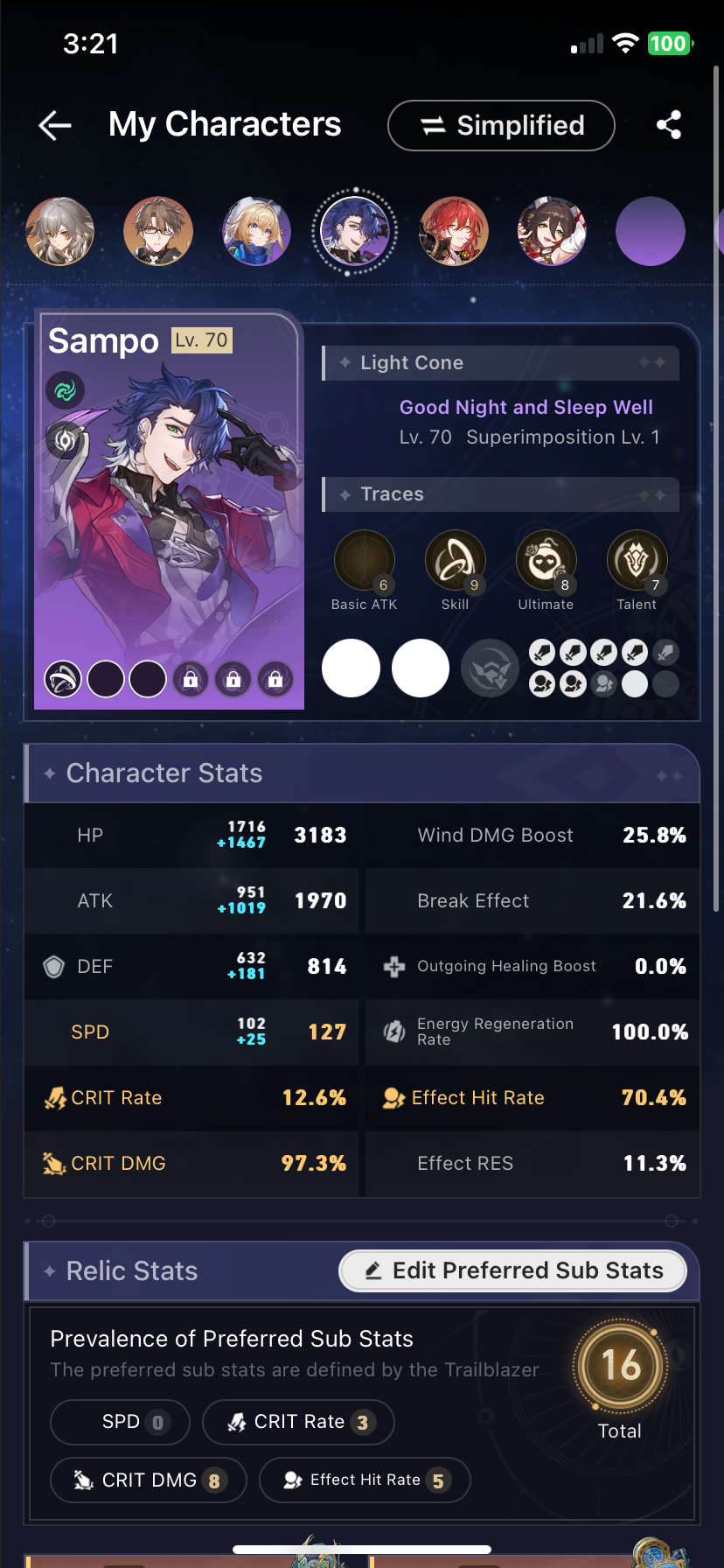 Current Sampo build Honkai: Star Rail | HoYoLAB