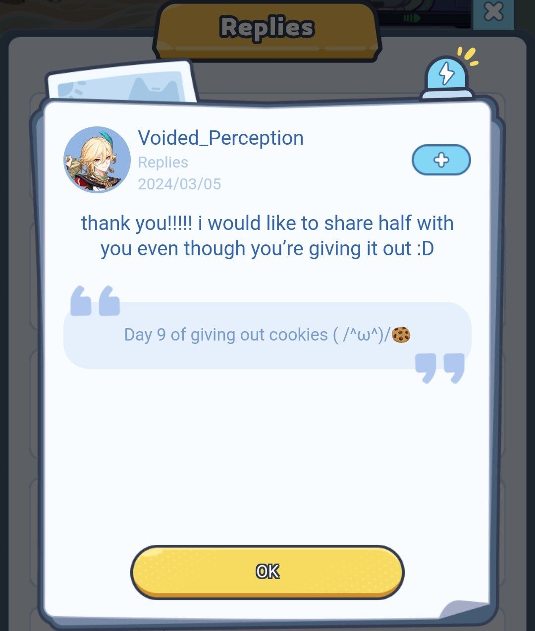 Sharing cookies | HoYoLAB