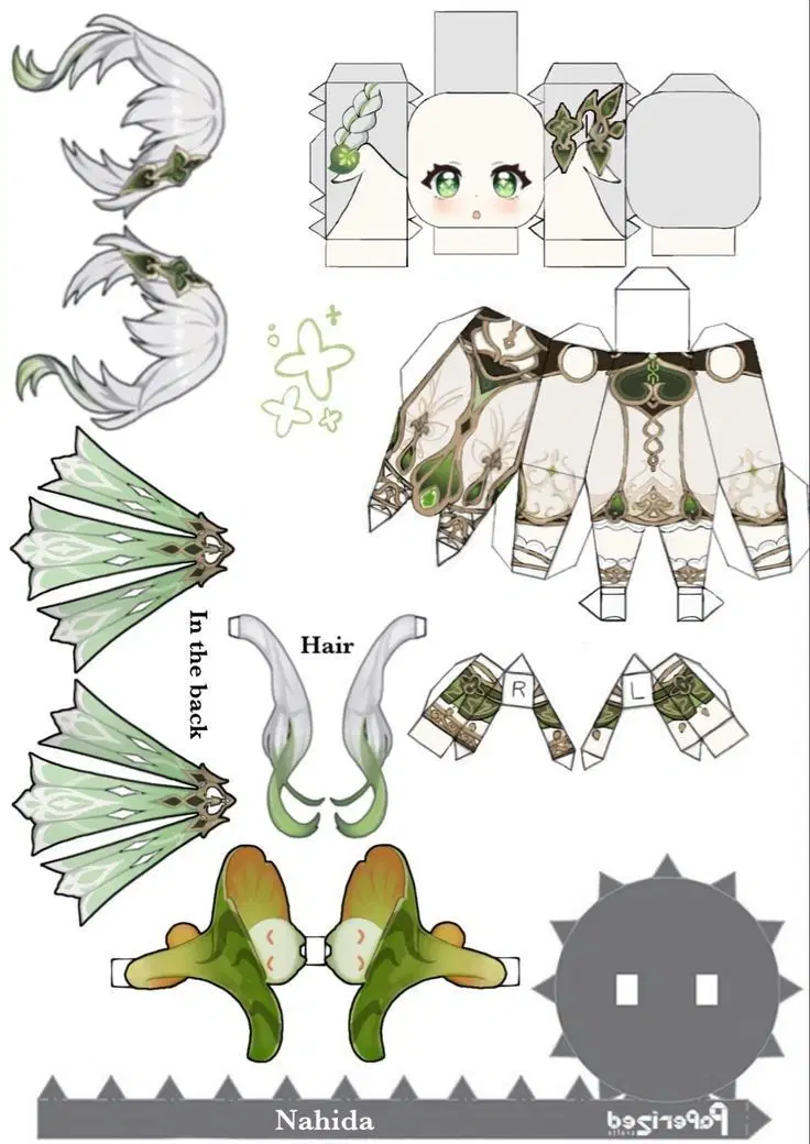 3d paper doll pattern