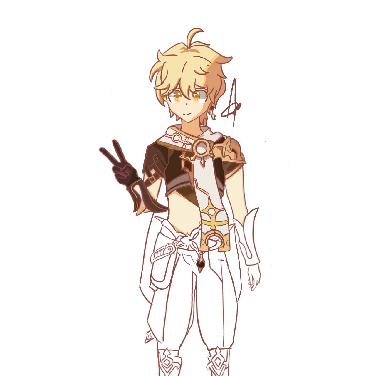 Fan art of Aether! In progress Genshin Impact | HoYoLAB