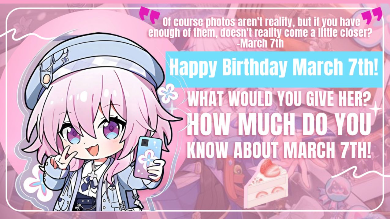 It's March 7th birthday soon! | Say happy birthday! | How well do you ...
