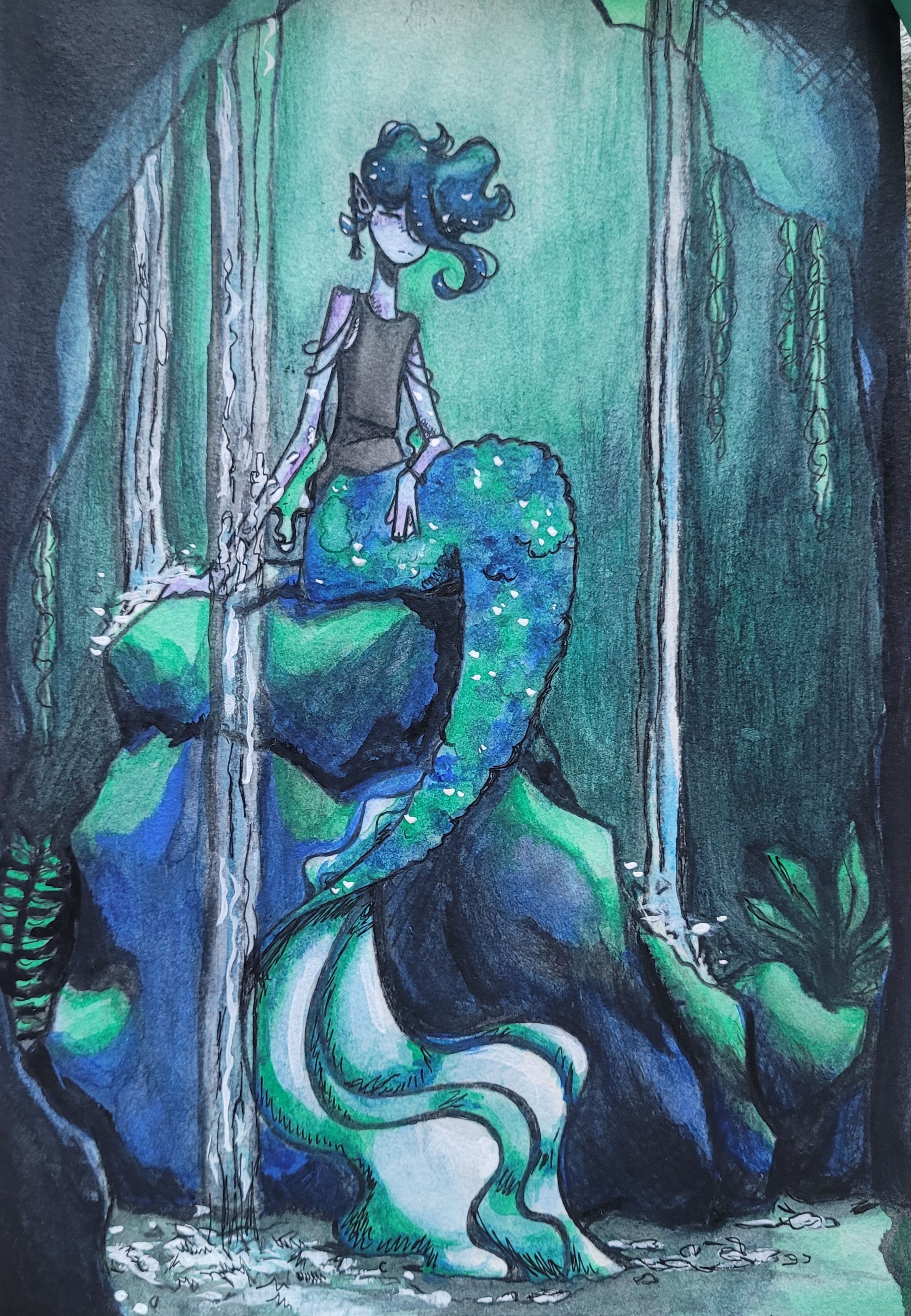 Merman oc in watercolor (Complete) | HoYoLAB