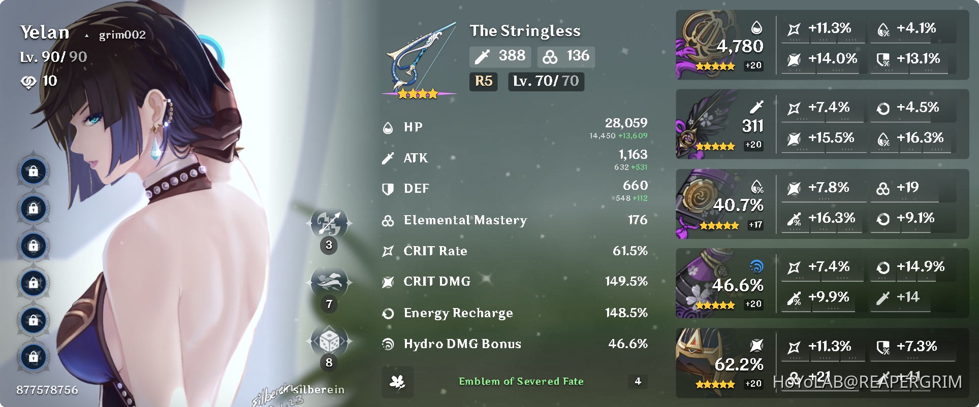 f2P Yelan, bad luck in artifact roll Genshin Impact | HoYoLAB