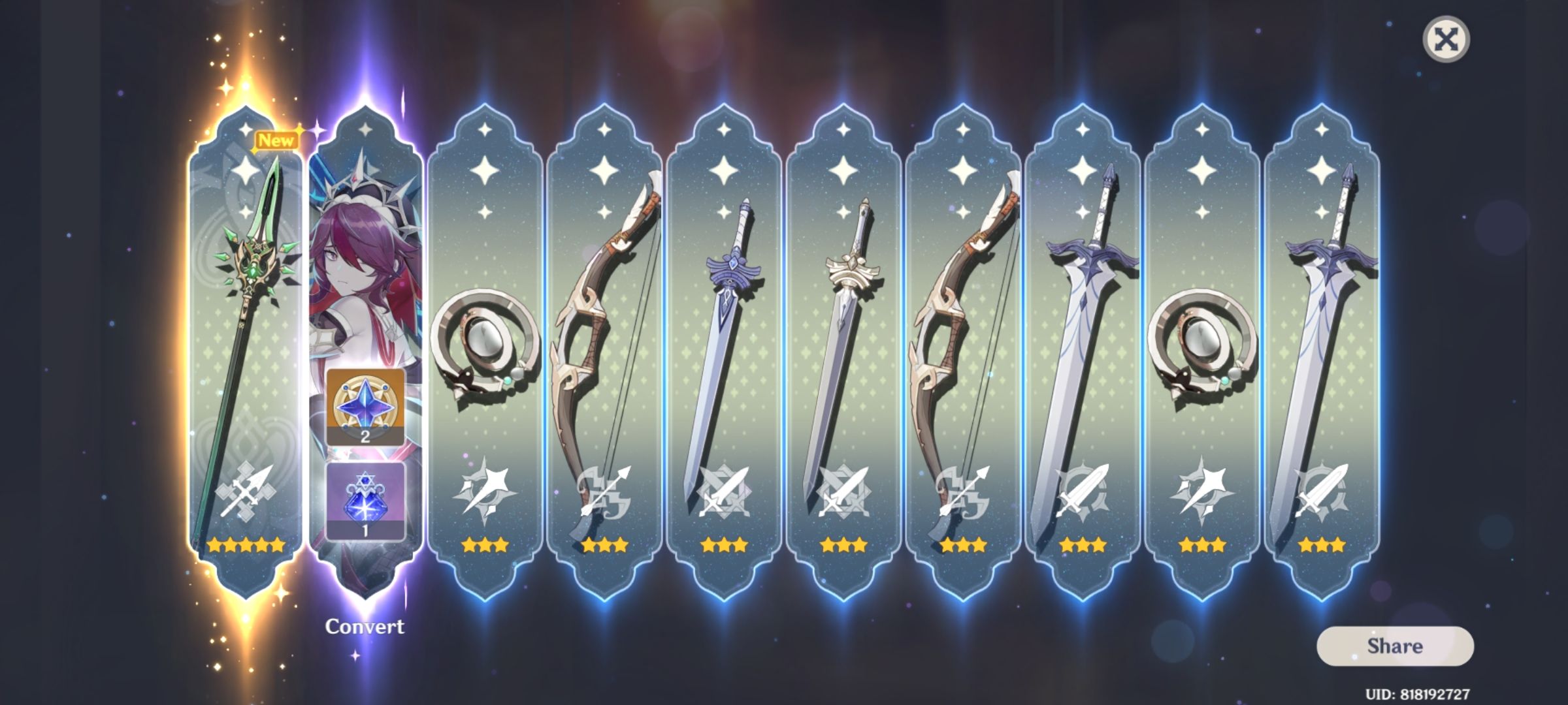 I got the Primordial Jade Spear from the standard banner the other day ...