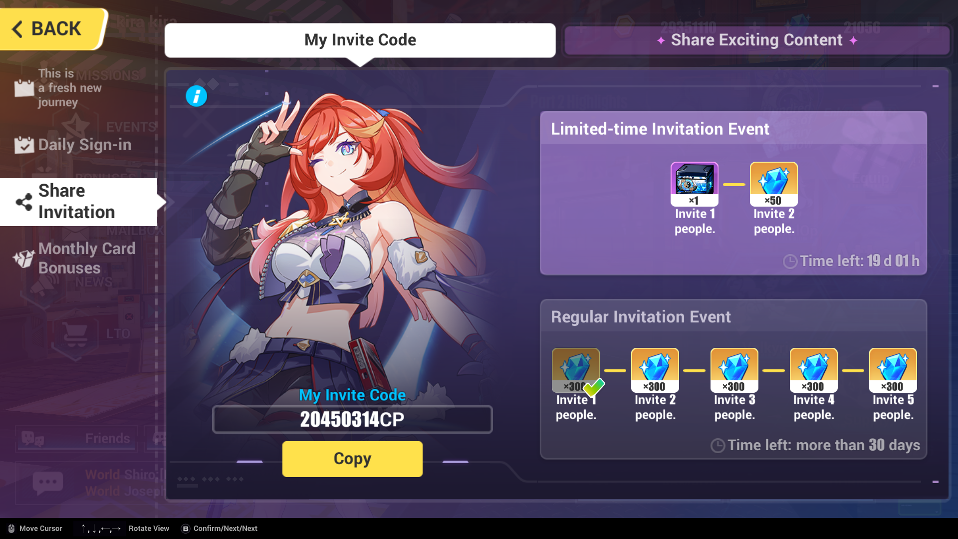 20450314CP SEA new players and returnees please use my code Honkai Impact 3rd | HoYoLAB