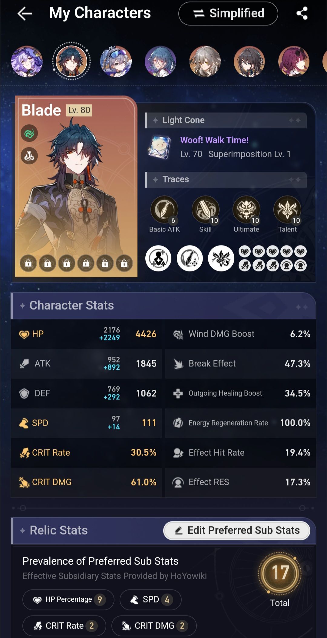 blade build not best but good enough Honkai: Star Rail | HoYoLAB