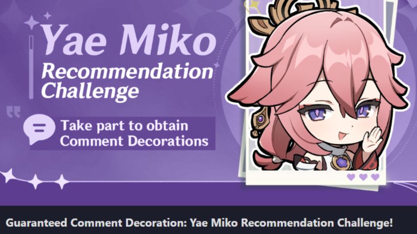 Free Yae Miko Comment Decoration for HoYoLAB with a few simple steps ...