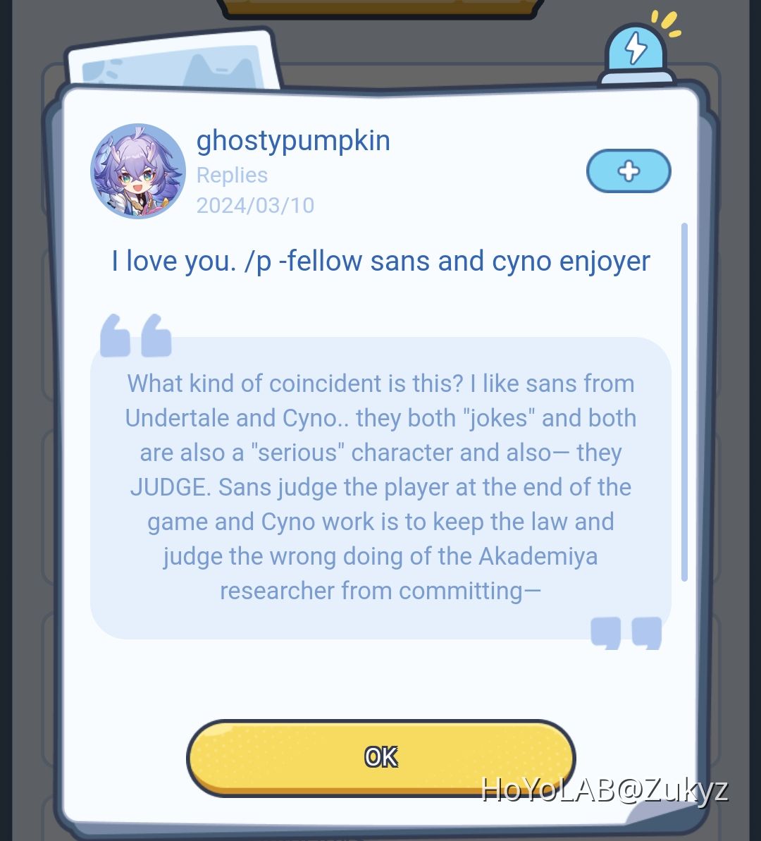 Bottlemi reply, hehehe bread puns.. oh my Wanderer pfp lol Genshin ...