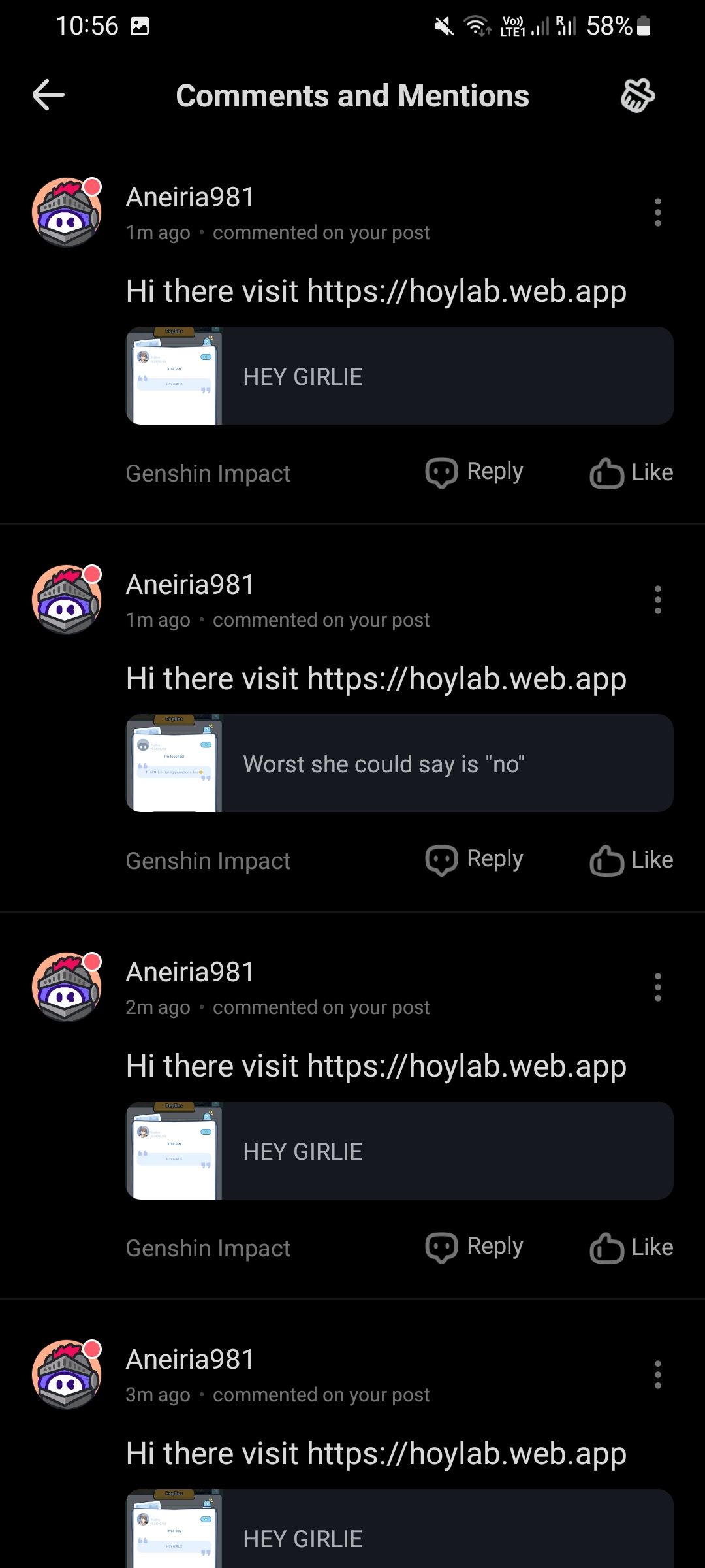 Report and block this account | HoYoLAB