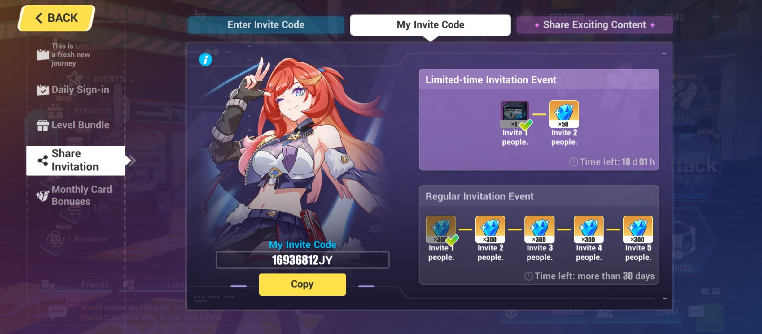 HI3 Part 2 Invite Code (Need help) Honkai Impact 3rd | HoYoLAB