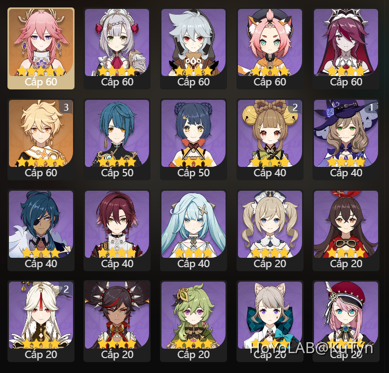 Nhiêu đây char ae giúp tui build 2 team đi la hoàn với :(( Genshin ...