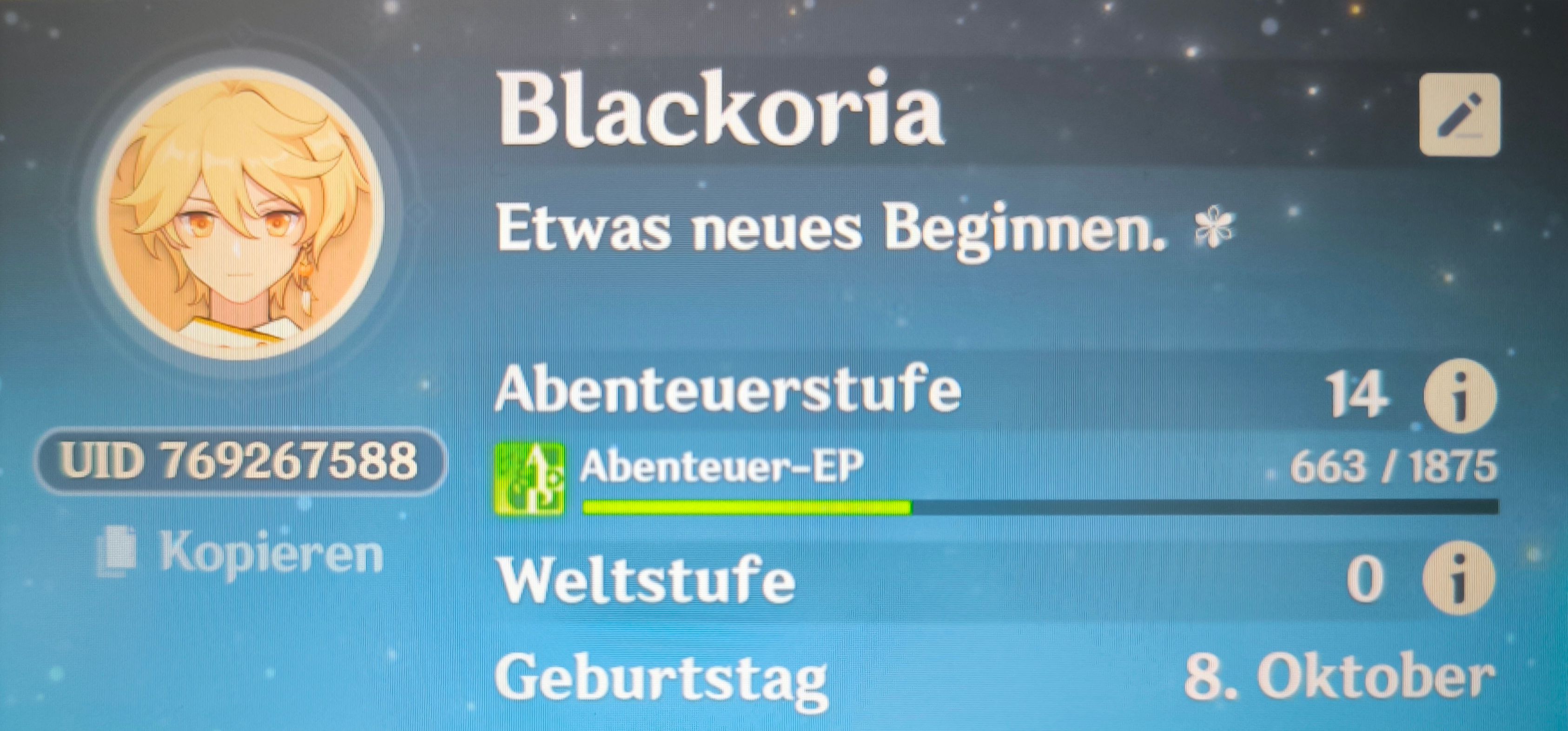 Mein UID 769267588 Genshin Impact | HoYoLAB