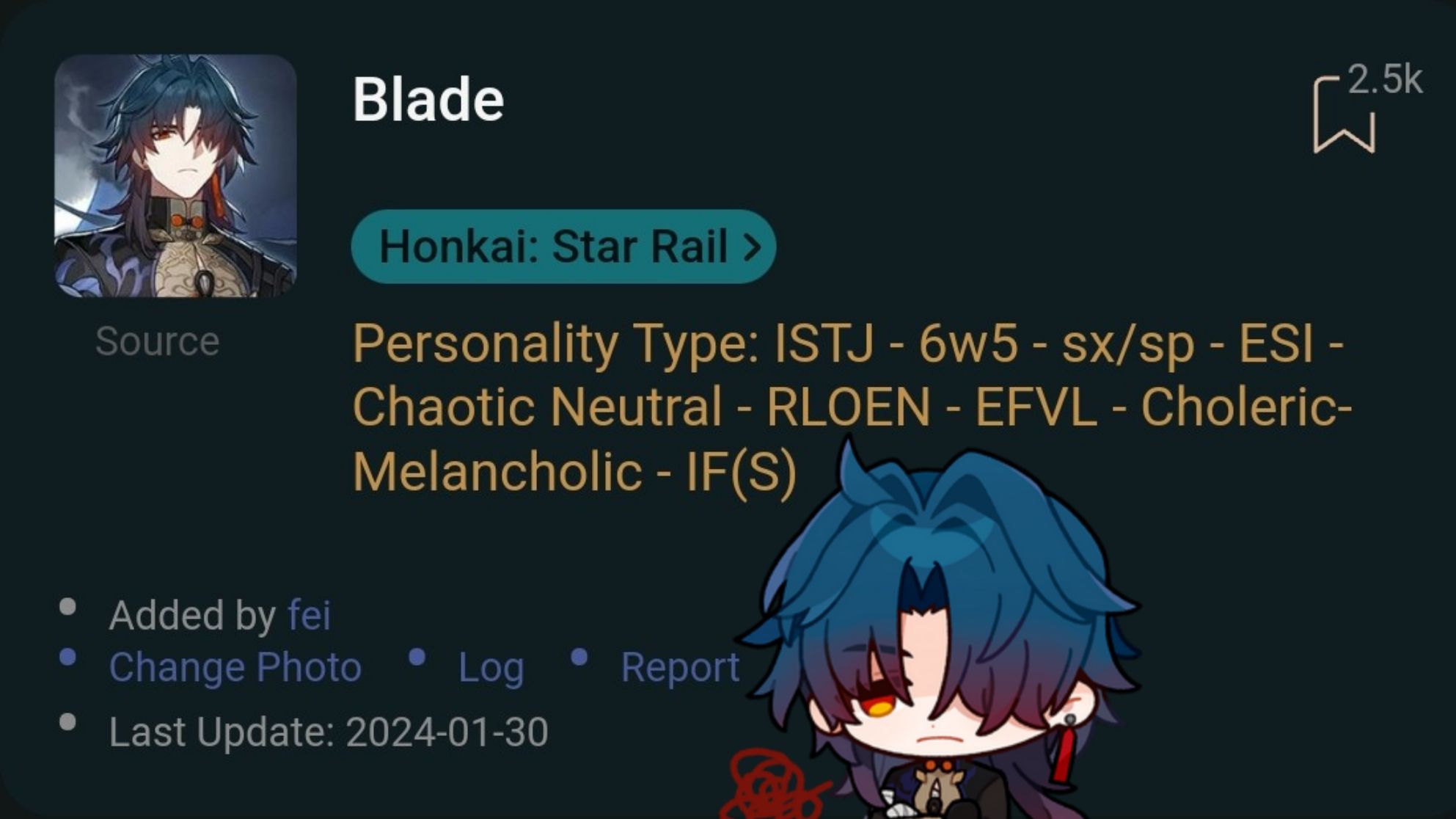 Blade's MBTI is ISTJ: Do you agree? What are your headcanons and ...
