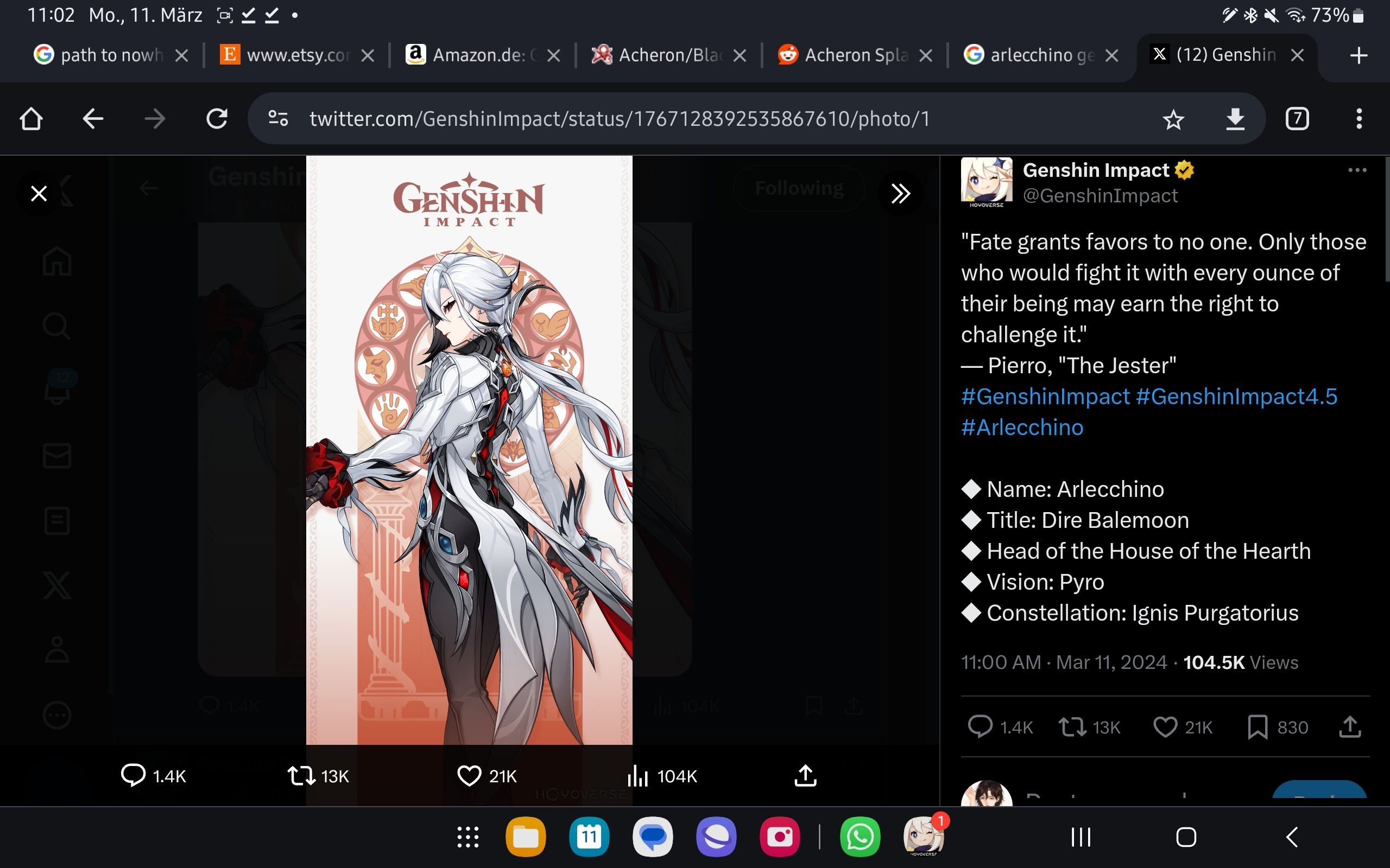 ARLECCHINO FINALLY Genshin Impact | HoYoLAB