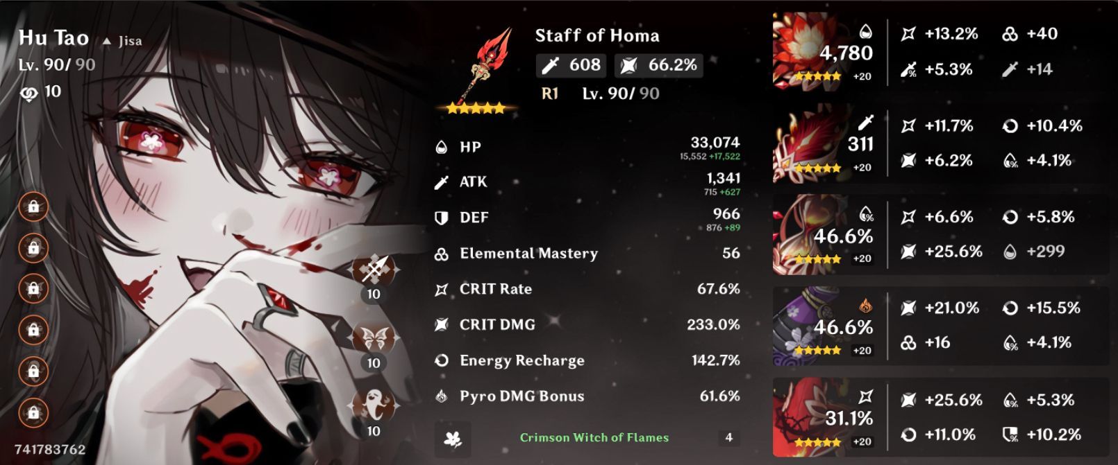 Rate my Hu tao build~ Genshin Impact | HoYoLAB