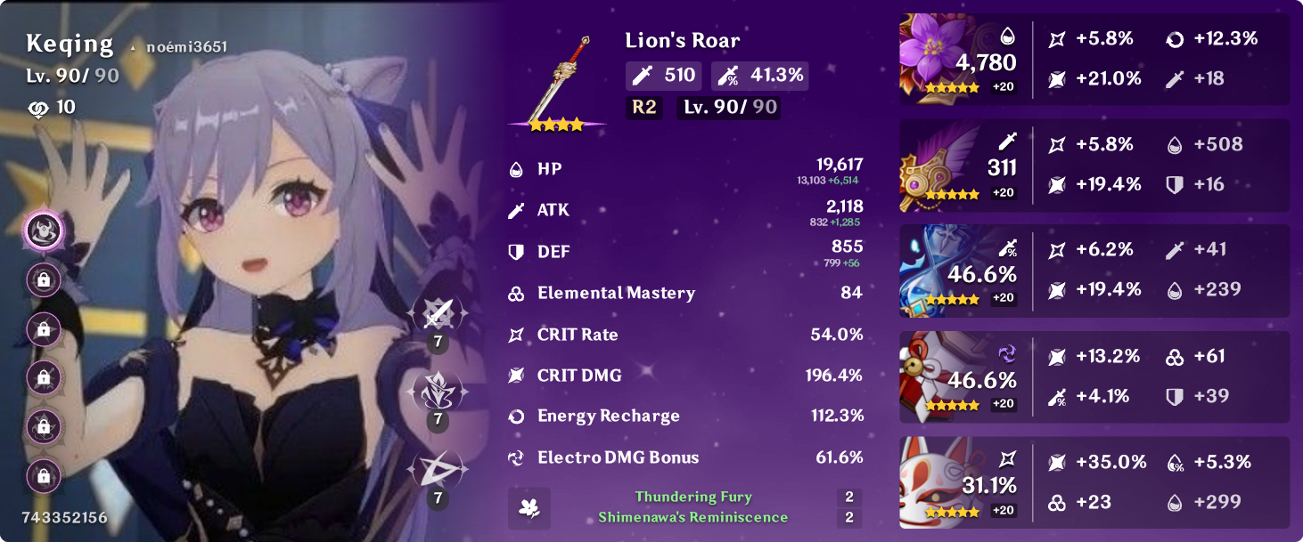 finally my only electro five Star character on my main is lvl 90 she is ...