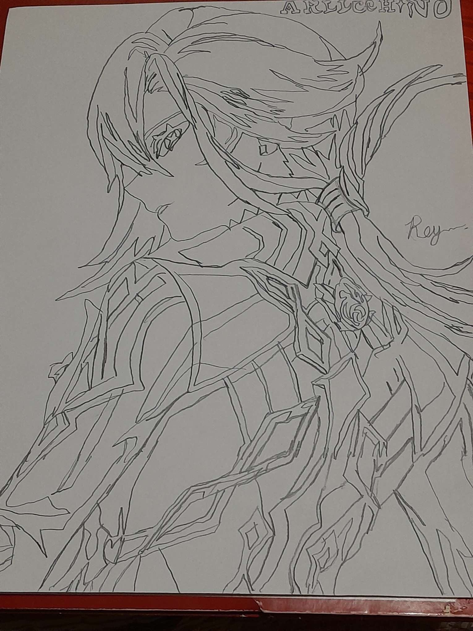 Drawing Arlecchino for the First Time From Genshin Impact Genshin ...