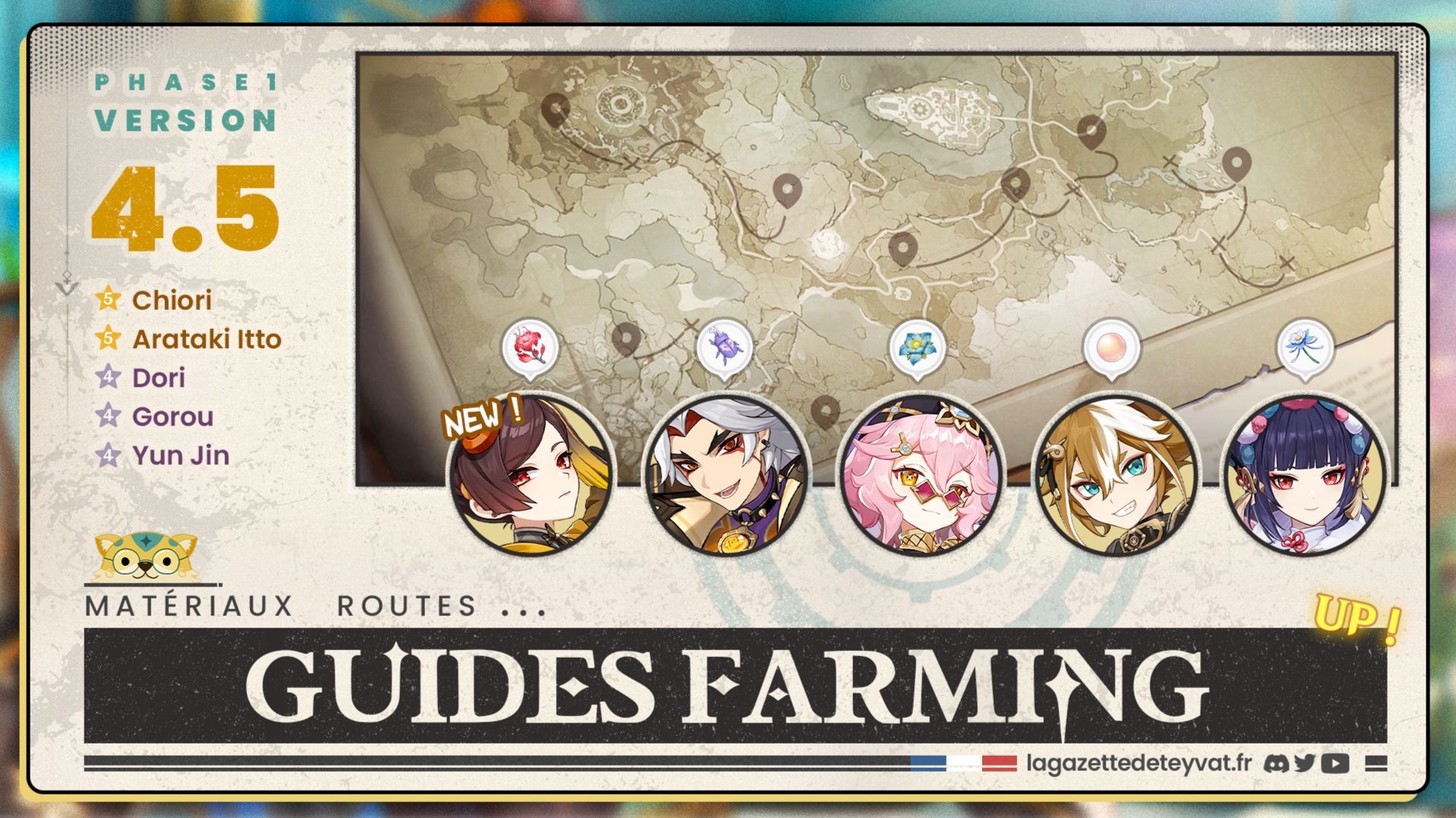 【VERSION 4.5】 Chiori, Arataki Itto, Dori, Gorou, Yun Jin ― On farm ...